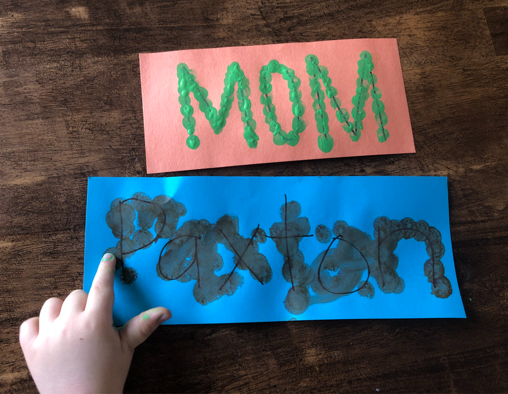 Finger Painting Name Trace — My Preschool Place