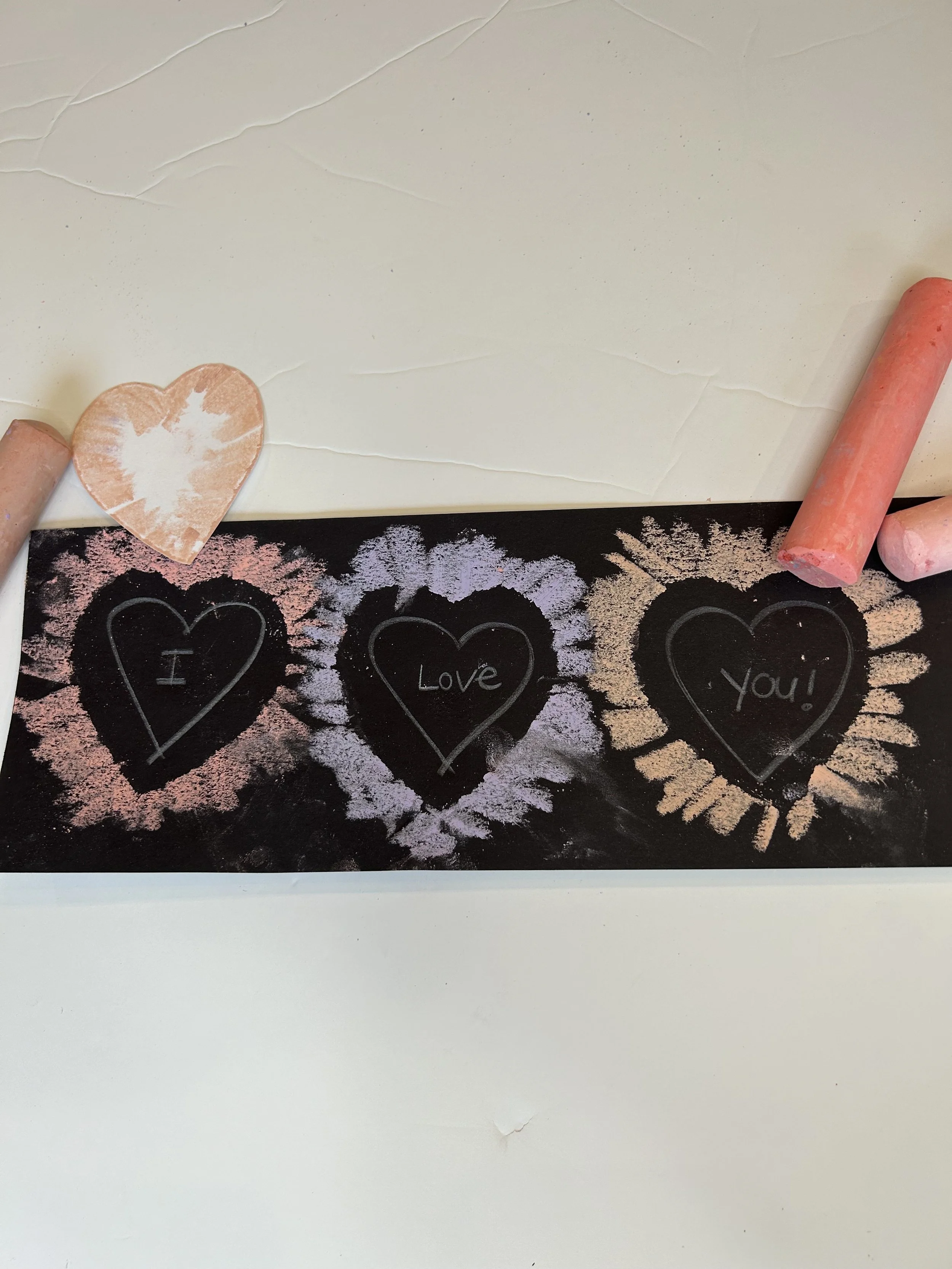 Valentine’s Day Chalk Art — My Preschool Place