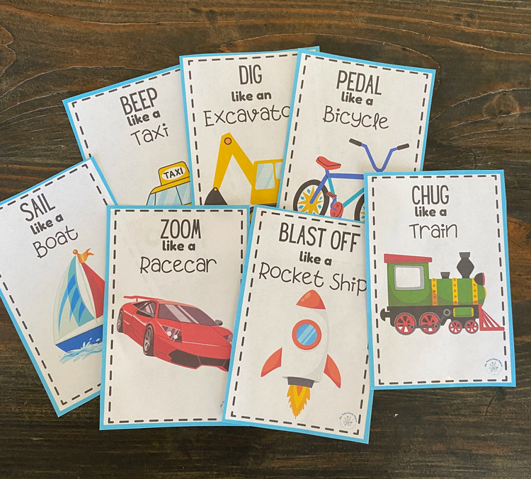 Transportation Gross Motor Movement Cards (free download!) — My ...