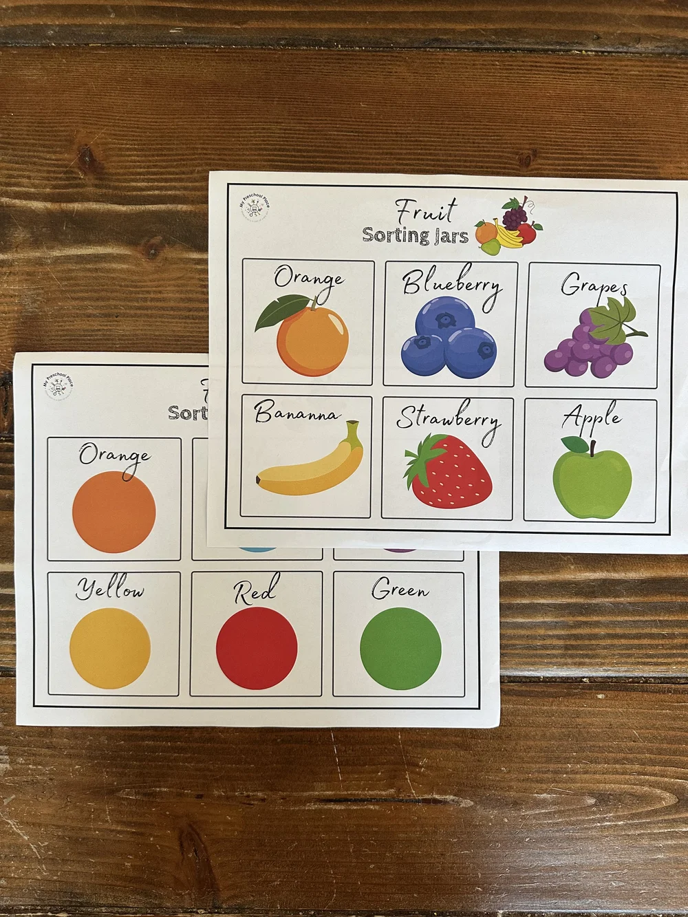 Fruit Sorting Activity [free download] — My Preschool Place
