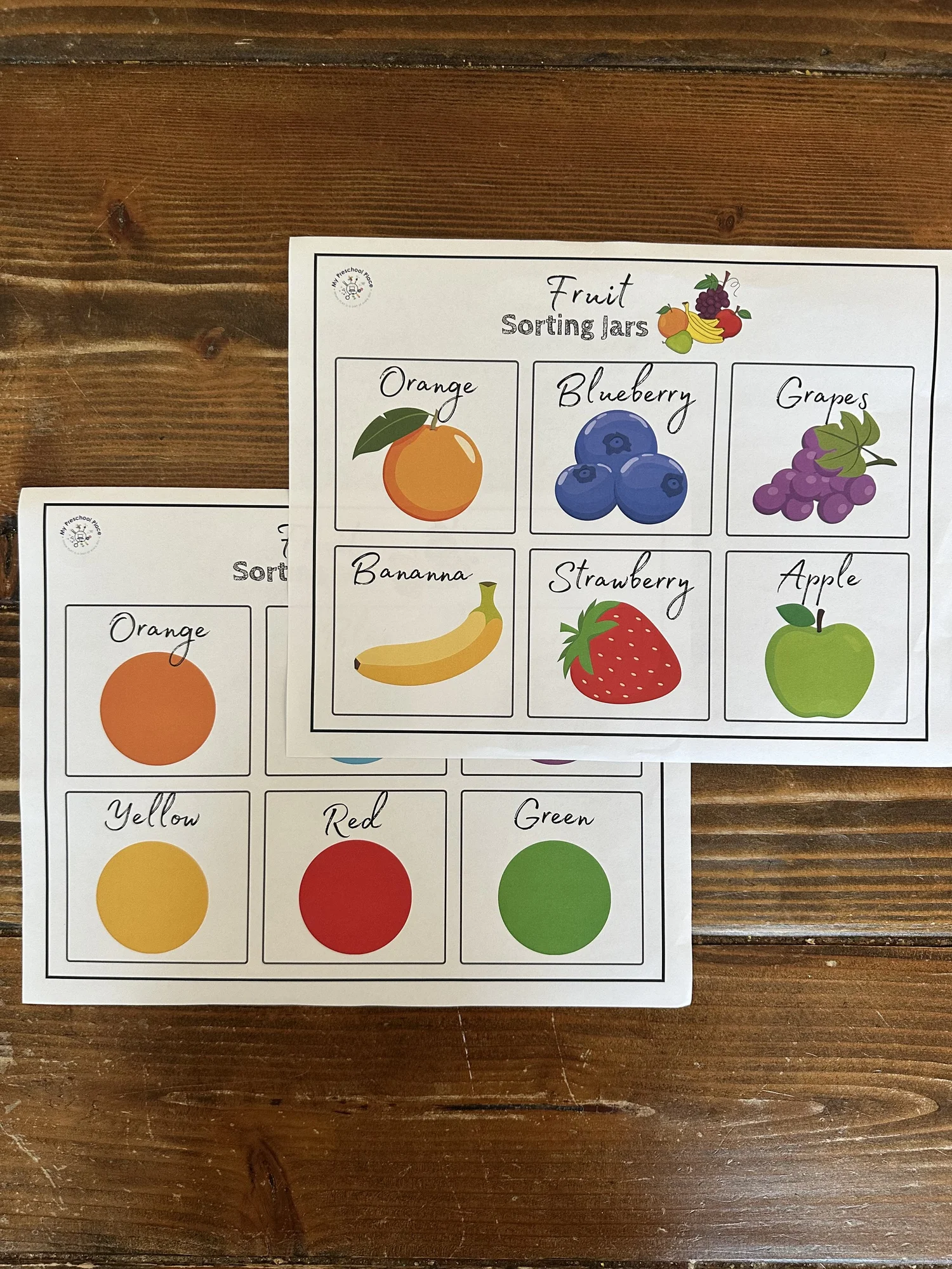 Fruit Sorting Activity [free download] — My Preschool Place