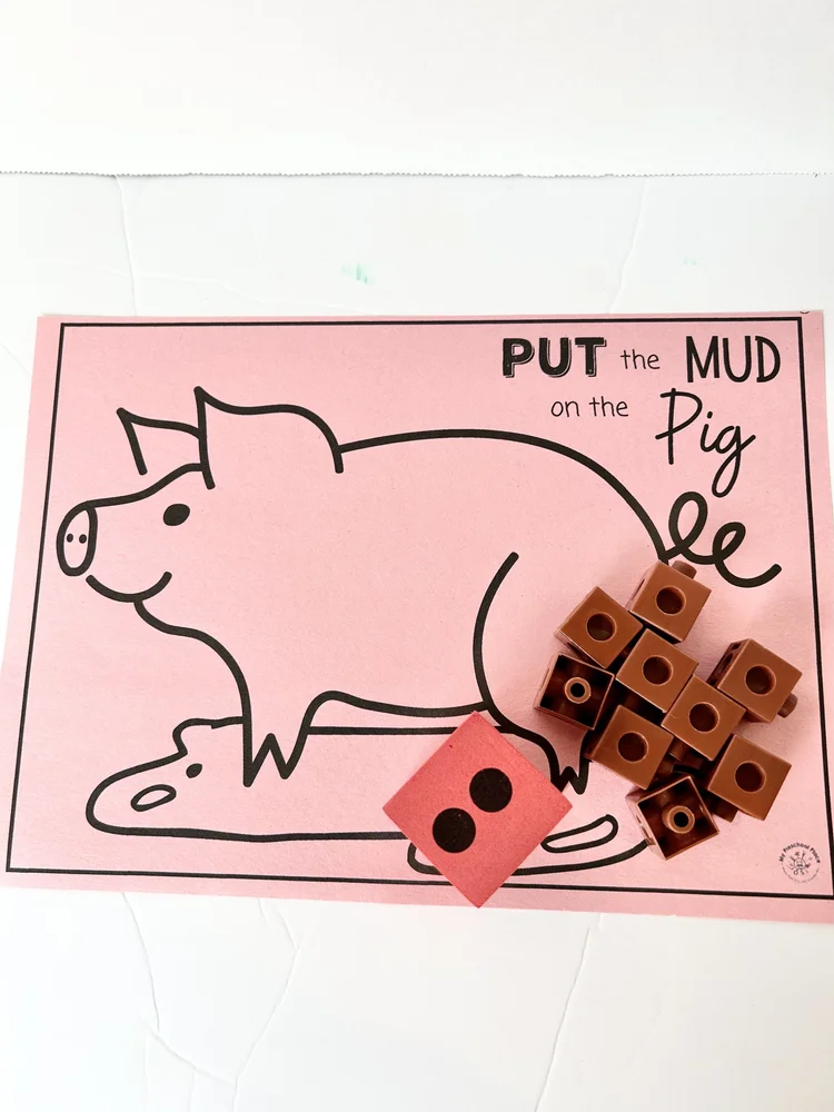 Put the Mud on the Pig Farm Math Game [free download] — My Preschool Place