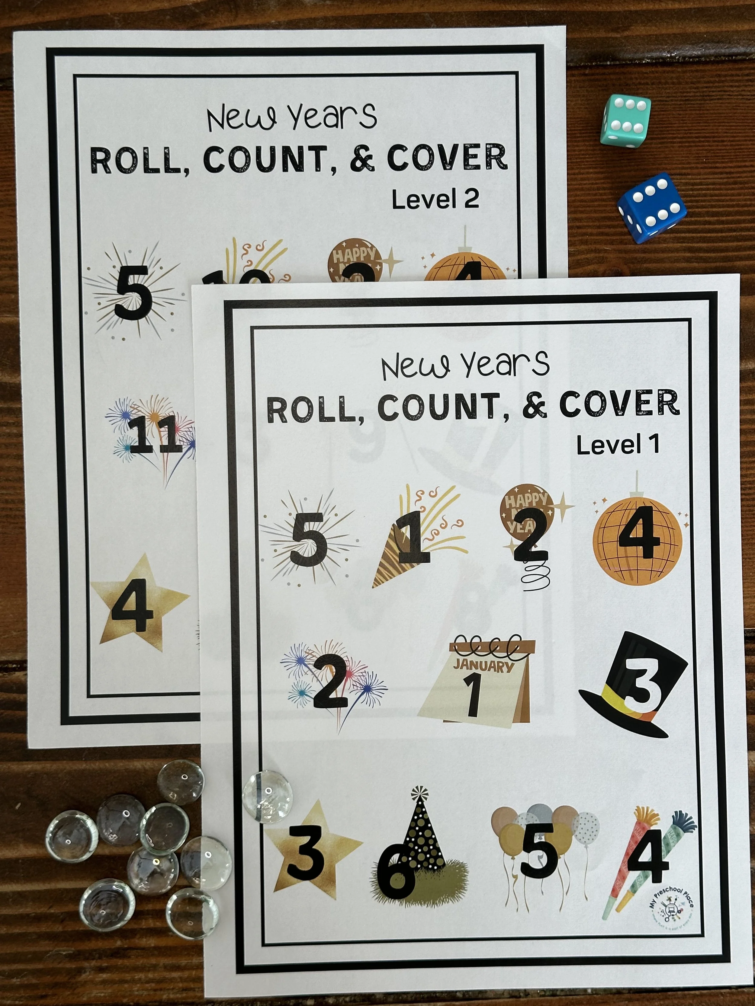 New Years Roll, Count, and Cover Game [free download] — My Preschool Place
