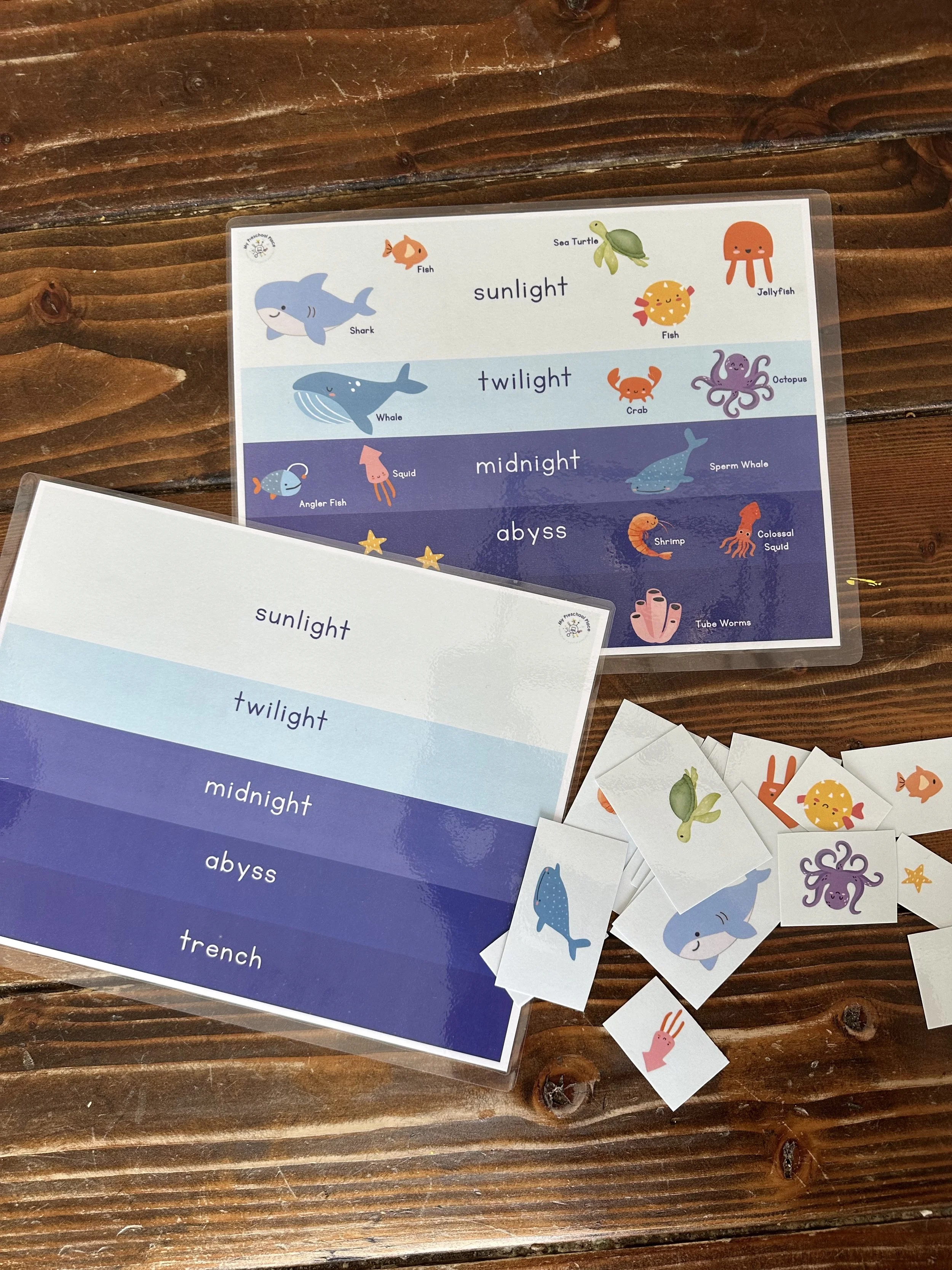 Ocean Zones Sorting Activity — My Preschool Place