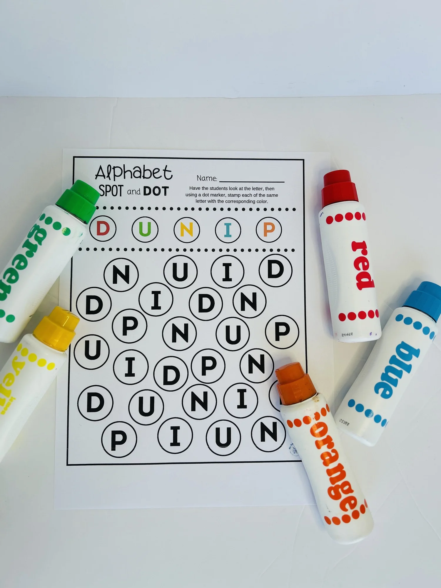 Alphabet Spot and Dot Activity [free download] — My Preschool Place