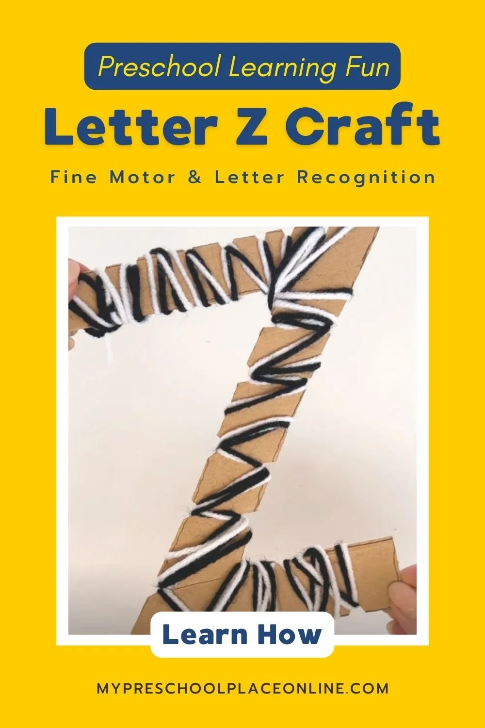 Z is for Zebra Yarn Wrapping Activity — My Preschool Place