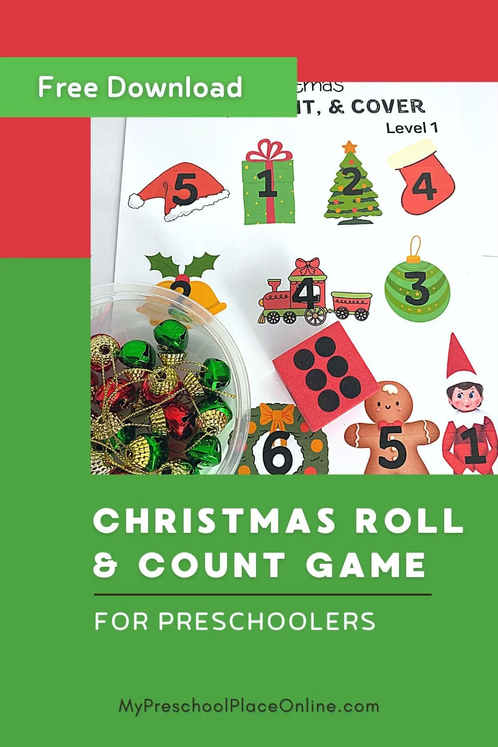 Roll, Count, and Cover…Christmas Style! — My Preschool Place