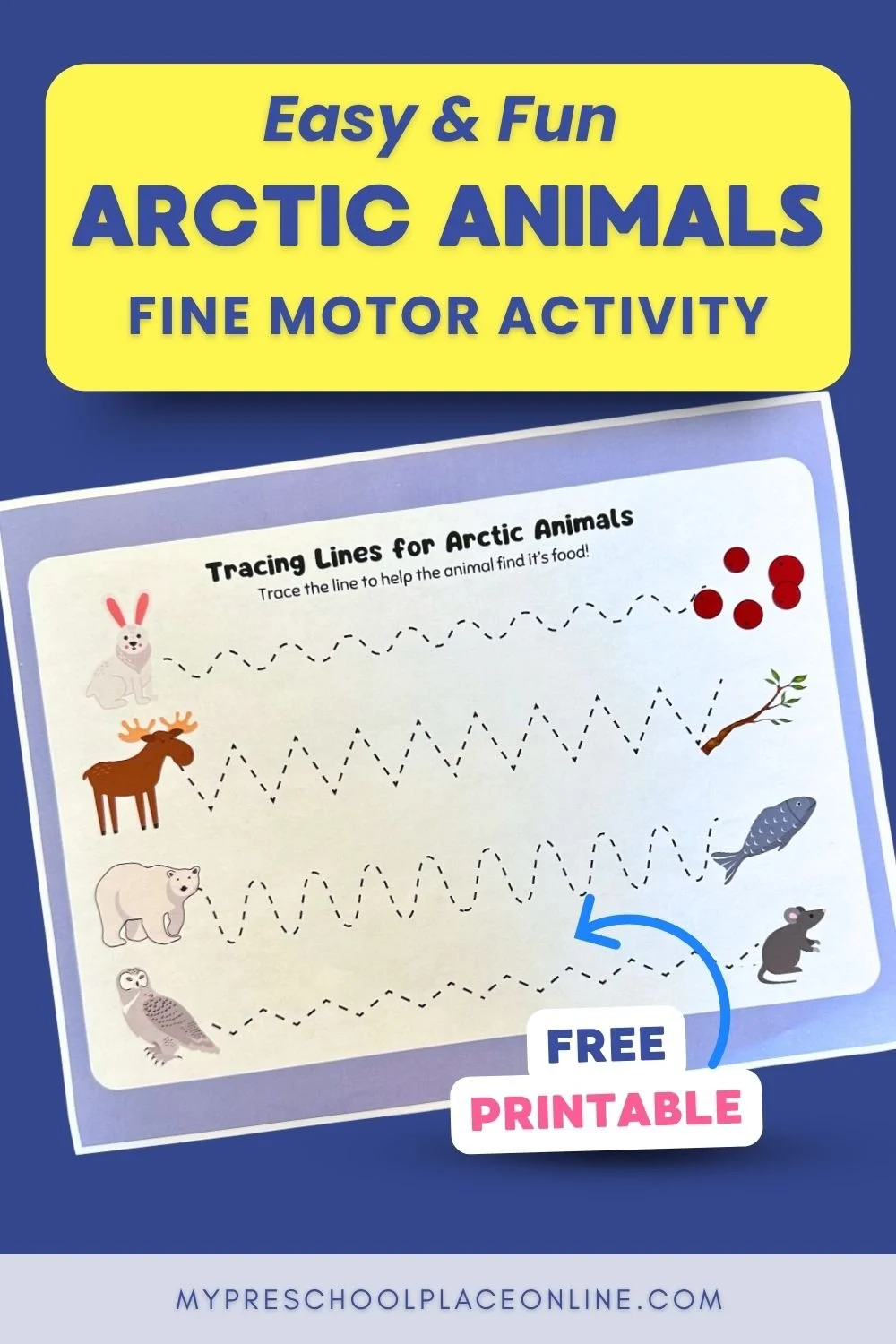 Arctic Animal Line Tracing [free download] — My Preschool Place