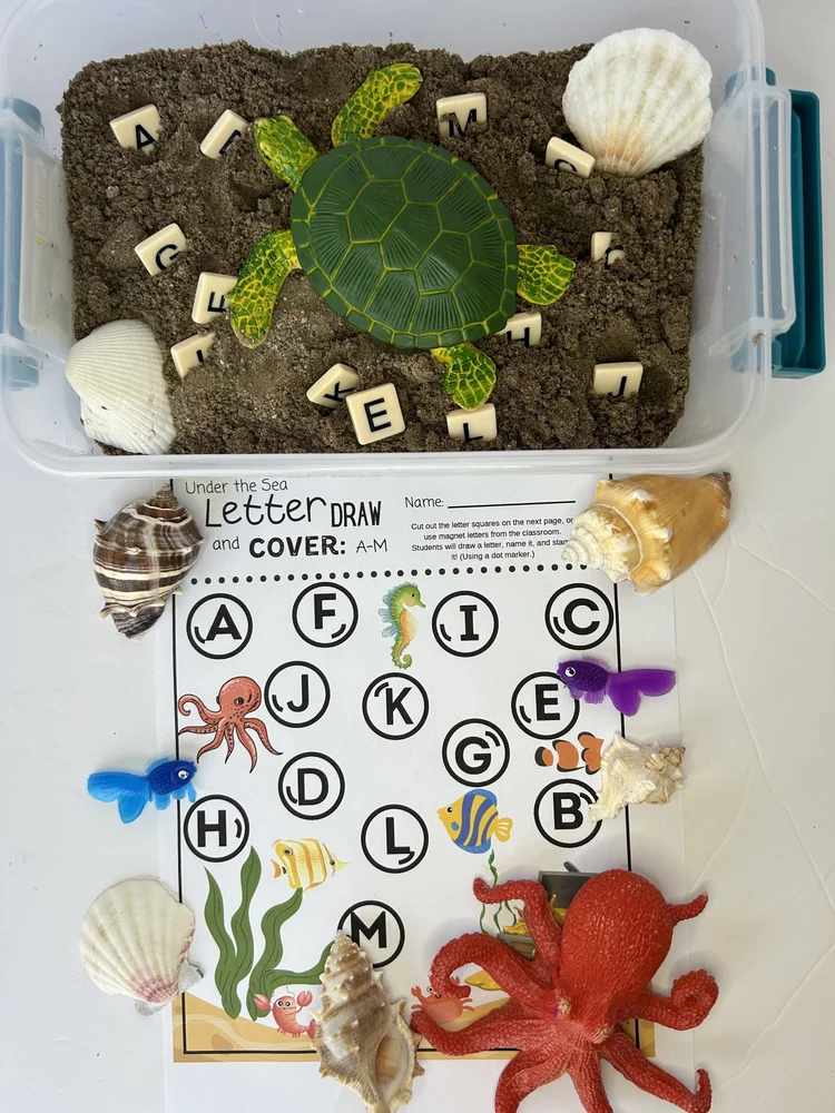 Under the Sea Letter Draw and Cover Game [free download] — My Preschool ...