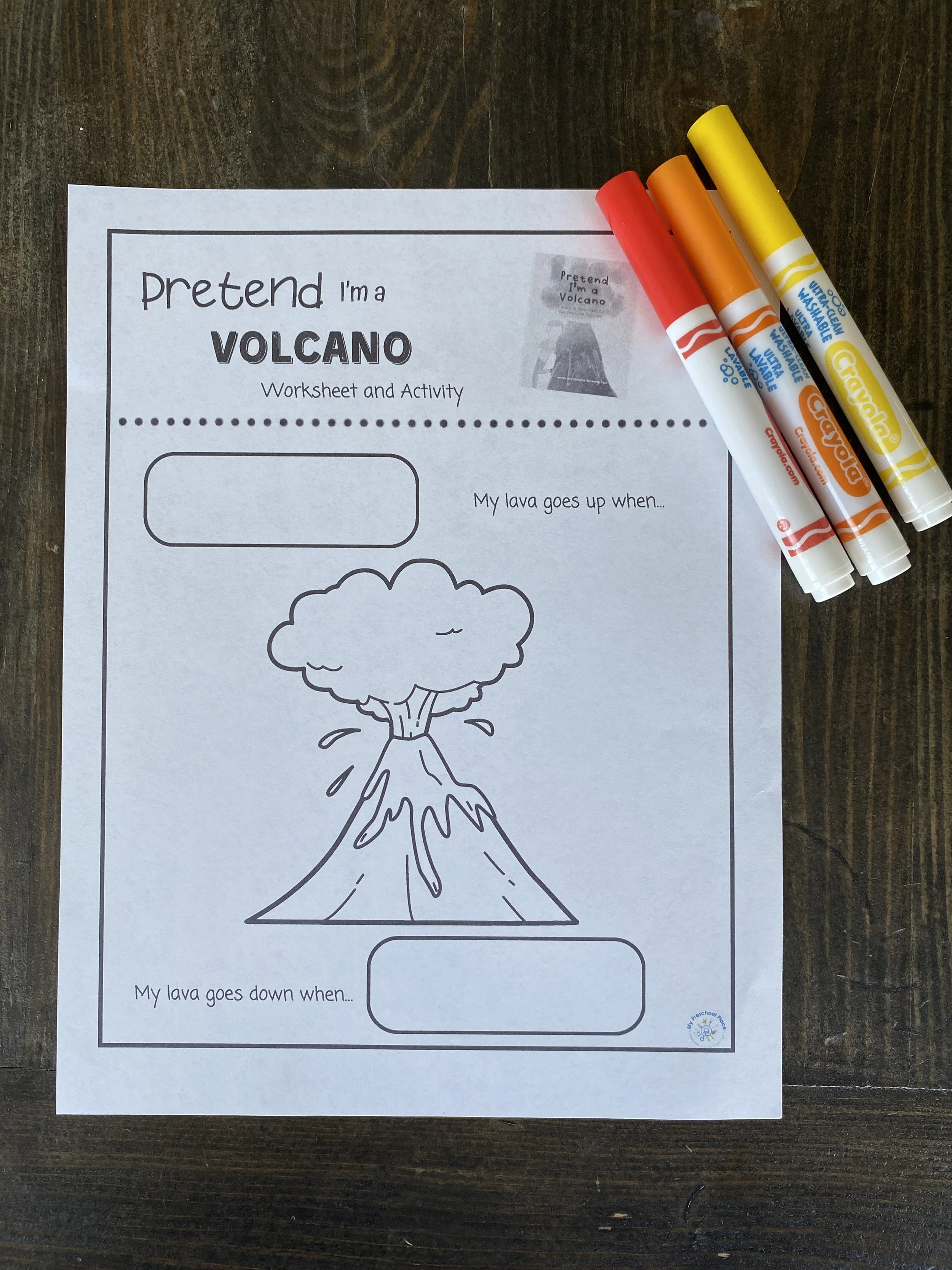 Pretend I’m A Volcano Activity — My Preschool Place