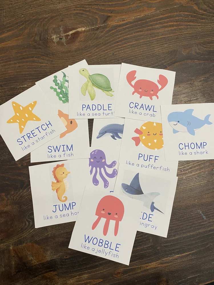 Ocean Movement Gross Motor Cards — My Preschool Place