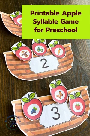Apple Syllable Sorting Farm Literacy Activity — My Preschool Place