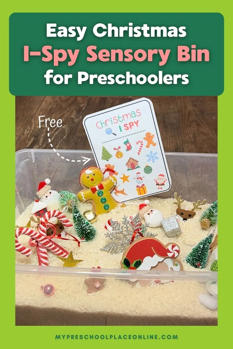Christmas I Spy Sensory Bin [free download] — My Preschool Place