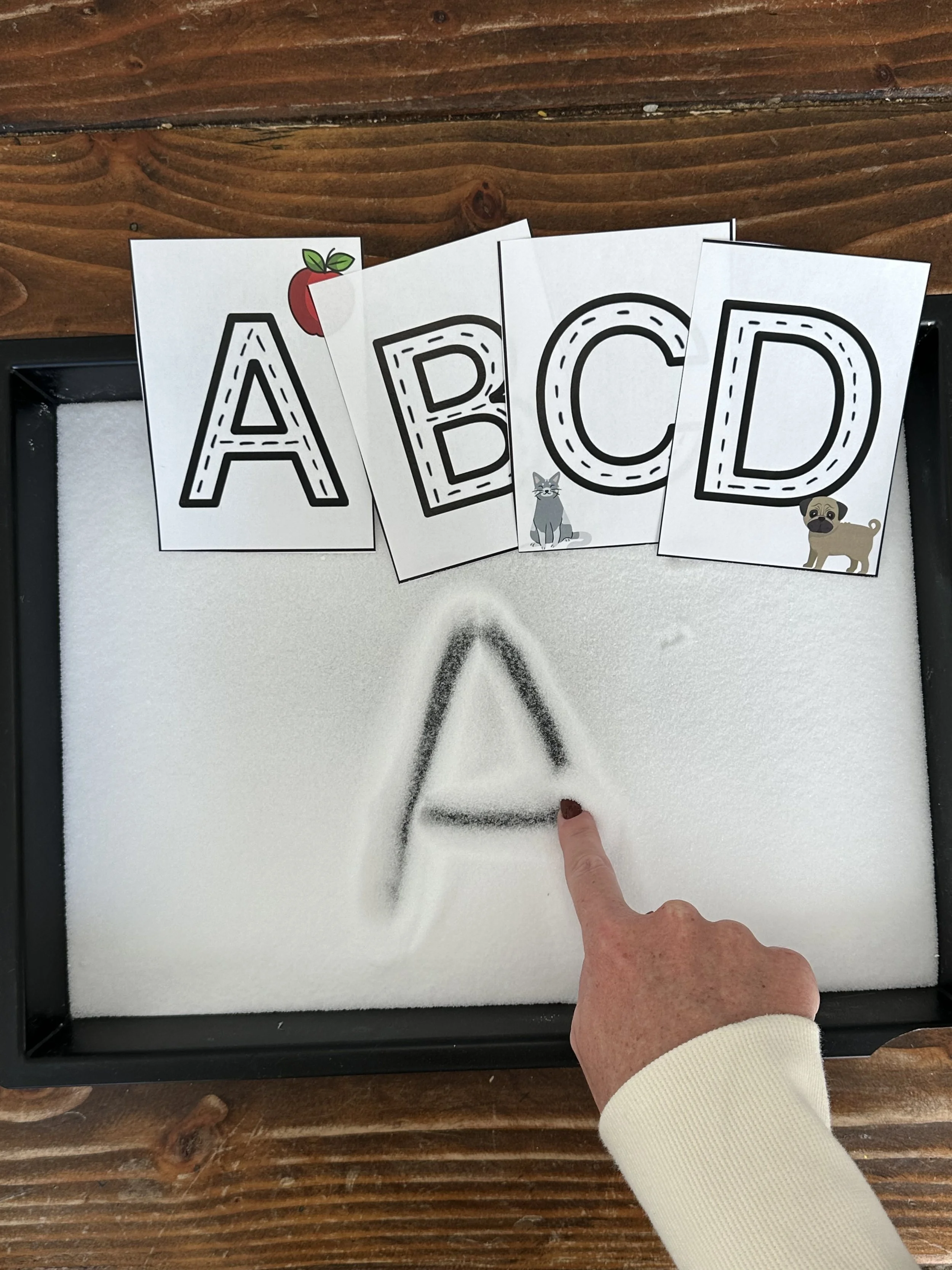 Letter Tracing with Salt Trays [free download] — My Preschool Place