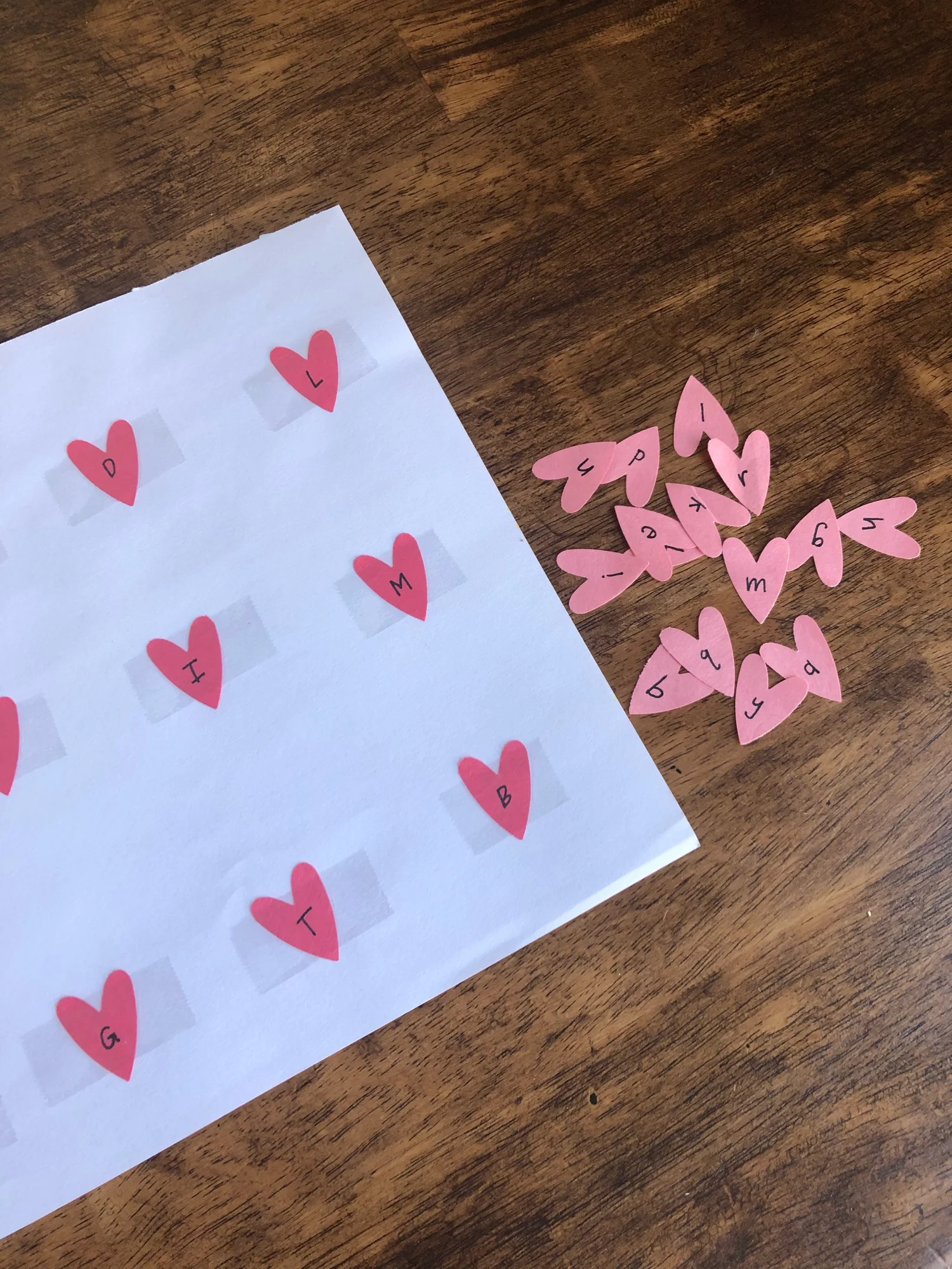 Heart Letter Matching Game — My Preschool Place