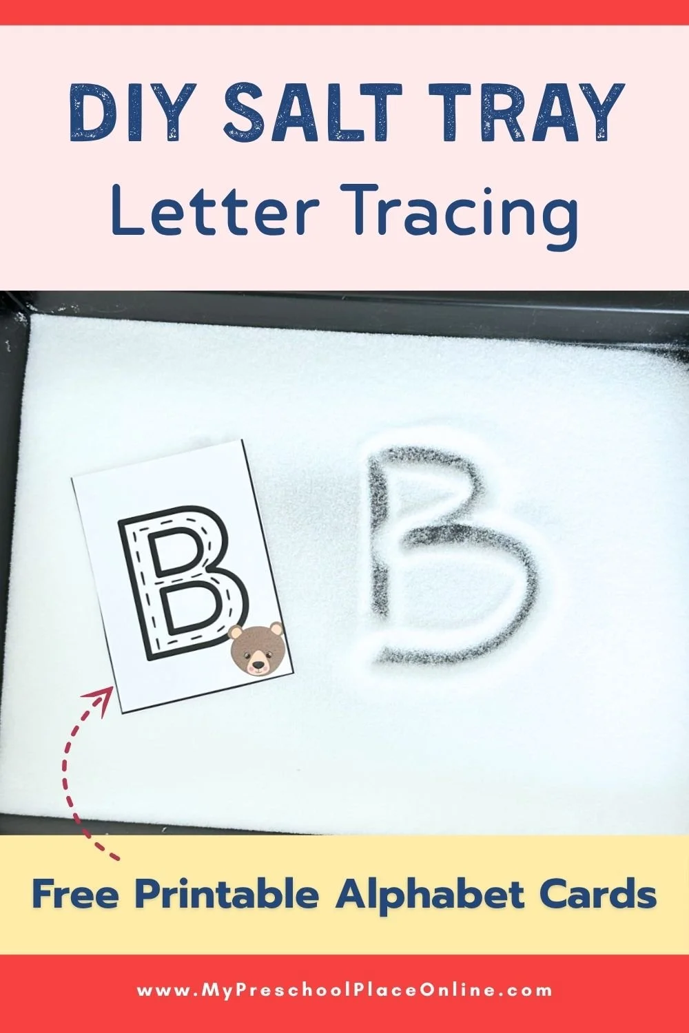Letter Tracing with Salt Trays [free download] — My Preschool Place