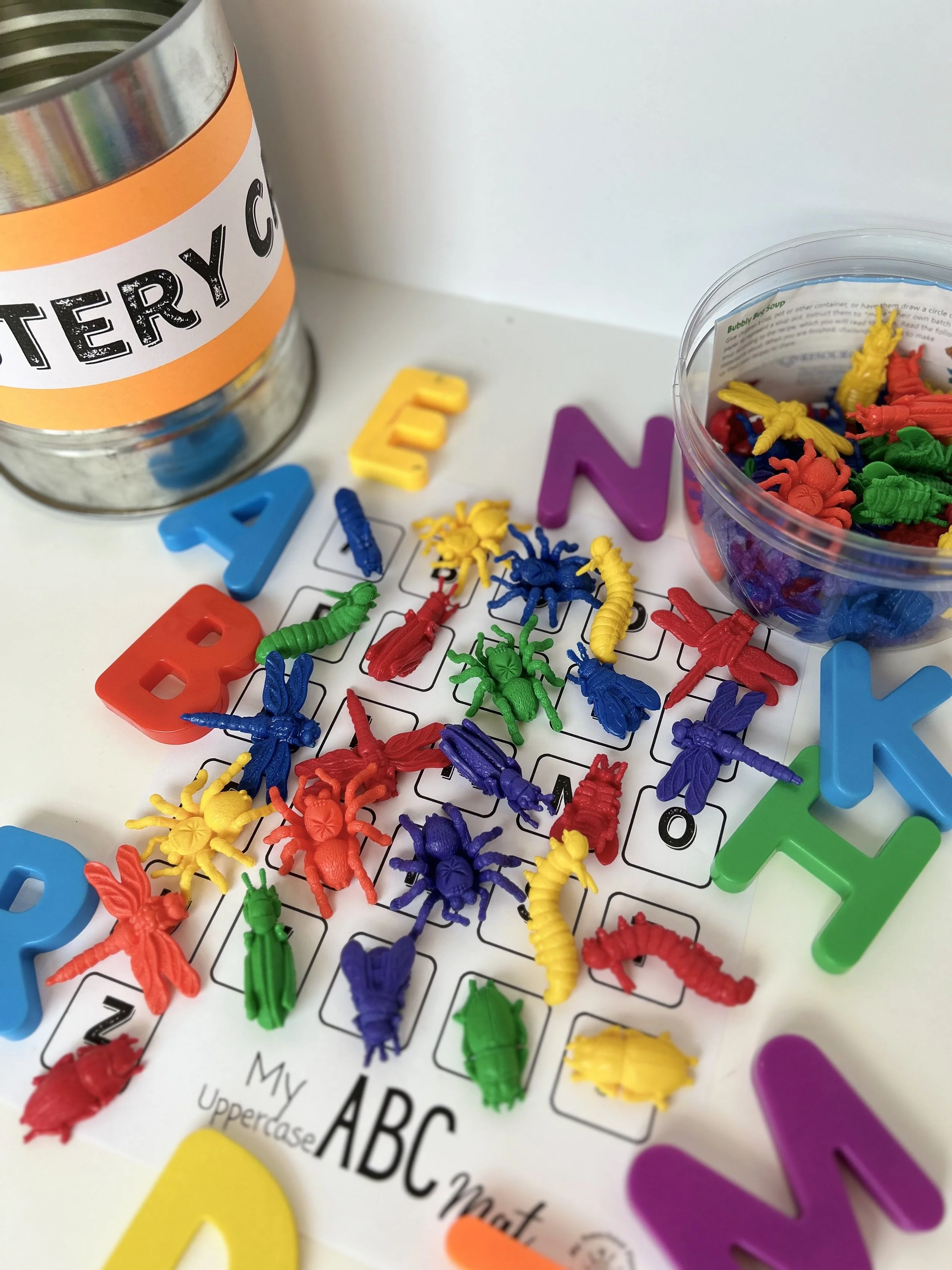 Mystery Can Alphabet Review Game [free download] — My Preschool Place