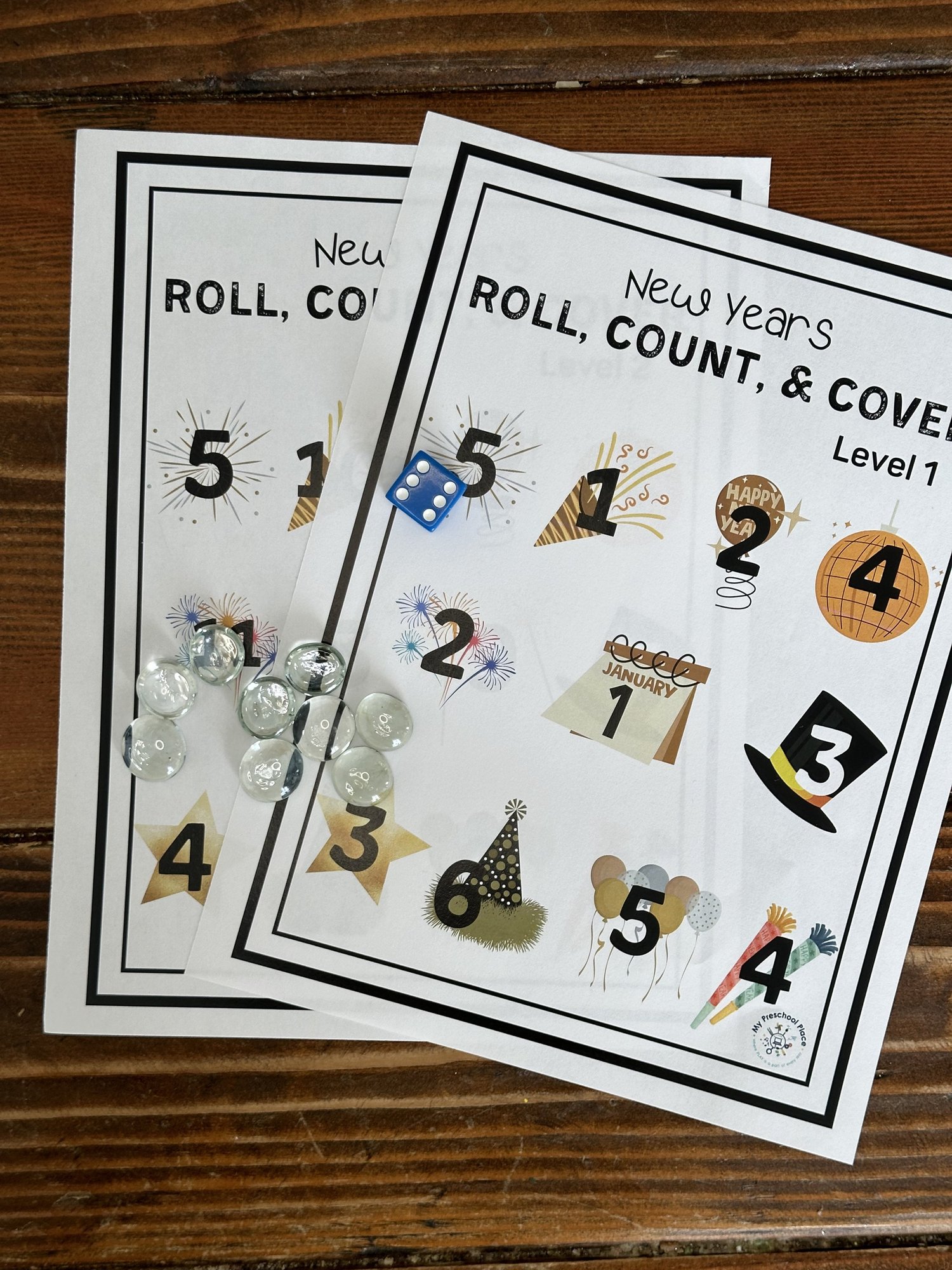 New Years Roll, Count, and Cover Game [free download] — My Preschool Place
