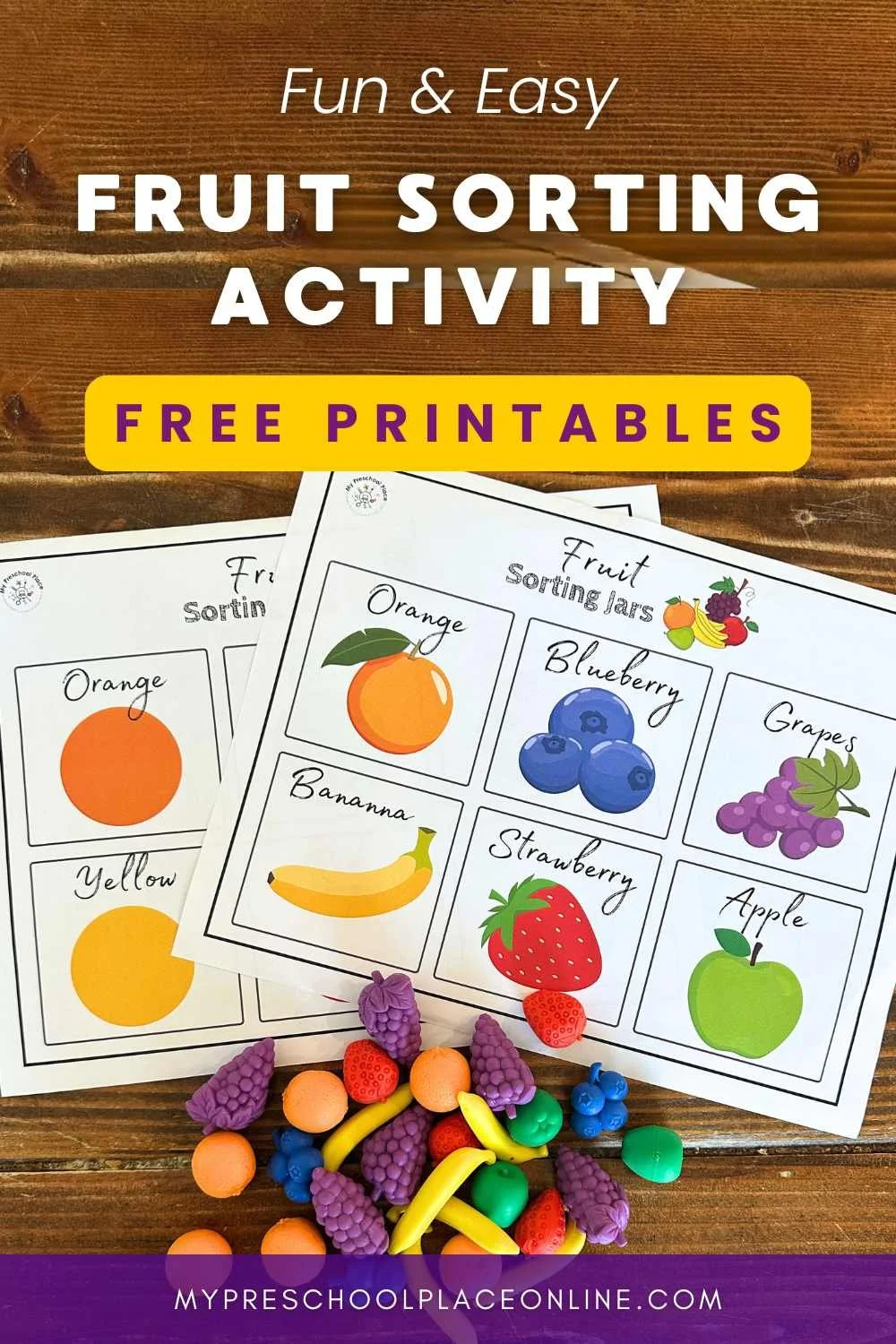 Fruit Sorting Activity [free download] — My Preschool Place