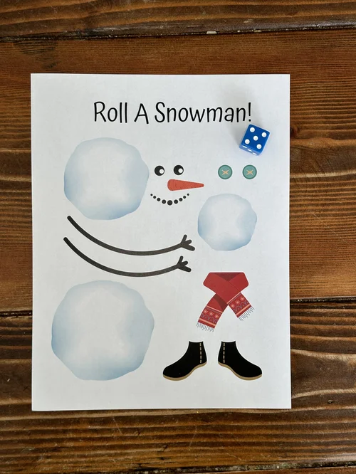 Roll A Snowman Counting Game [free download] — My Preschool Place