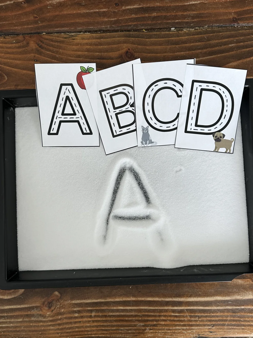 Letter Tracing with Salt Trays [free download] — My Preschool Place