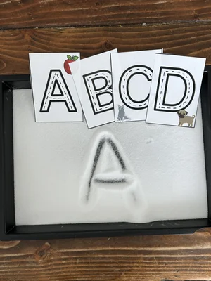 Letter Tracing with Salt Trays [free download] — My Preschool Place