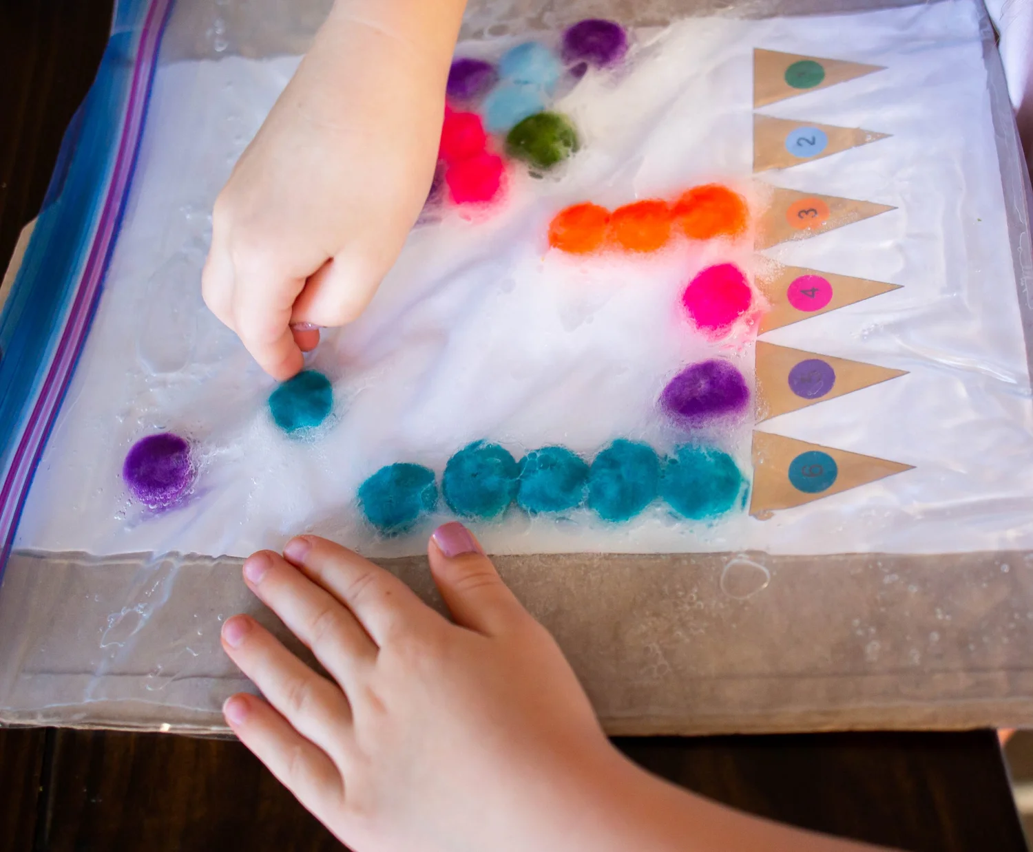 Pom Pom Ice Cream Cone Sensory Bag [free download] — My Preschool Place