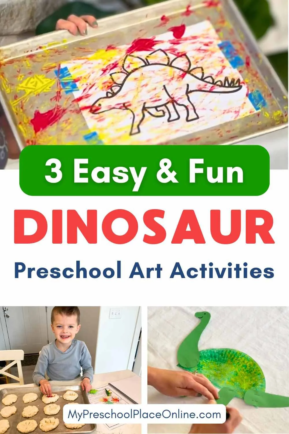 3 Easy Dinosaur Art Projects (free download!) — My Preschool Place
