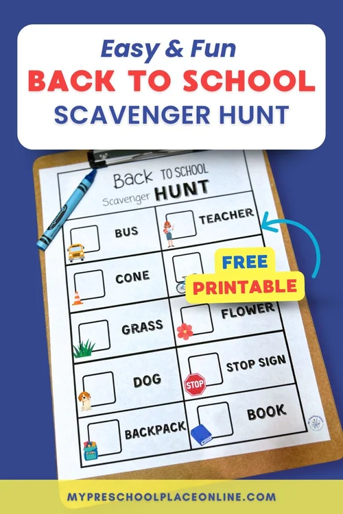 Back to School Scavenger Hunt [free download] — My Preschool Place