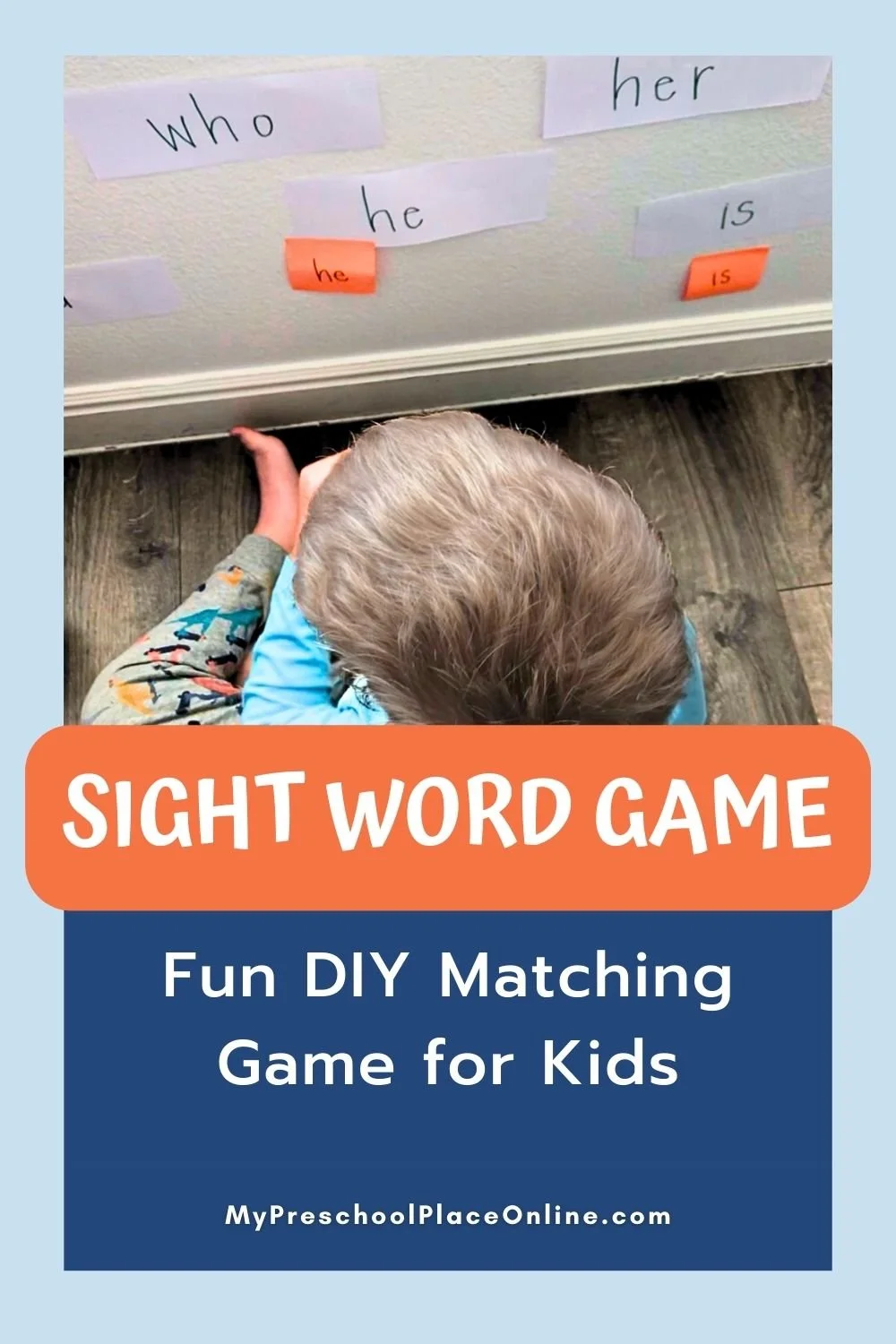 Sight Word Matching Game — My Preschool Place