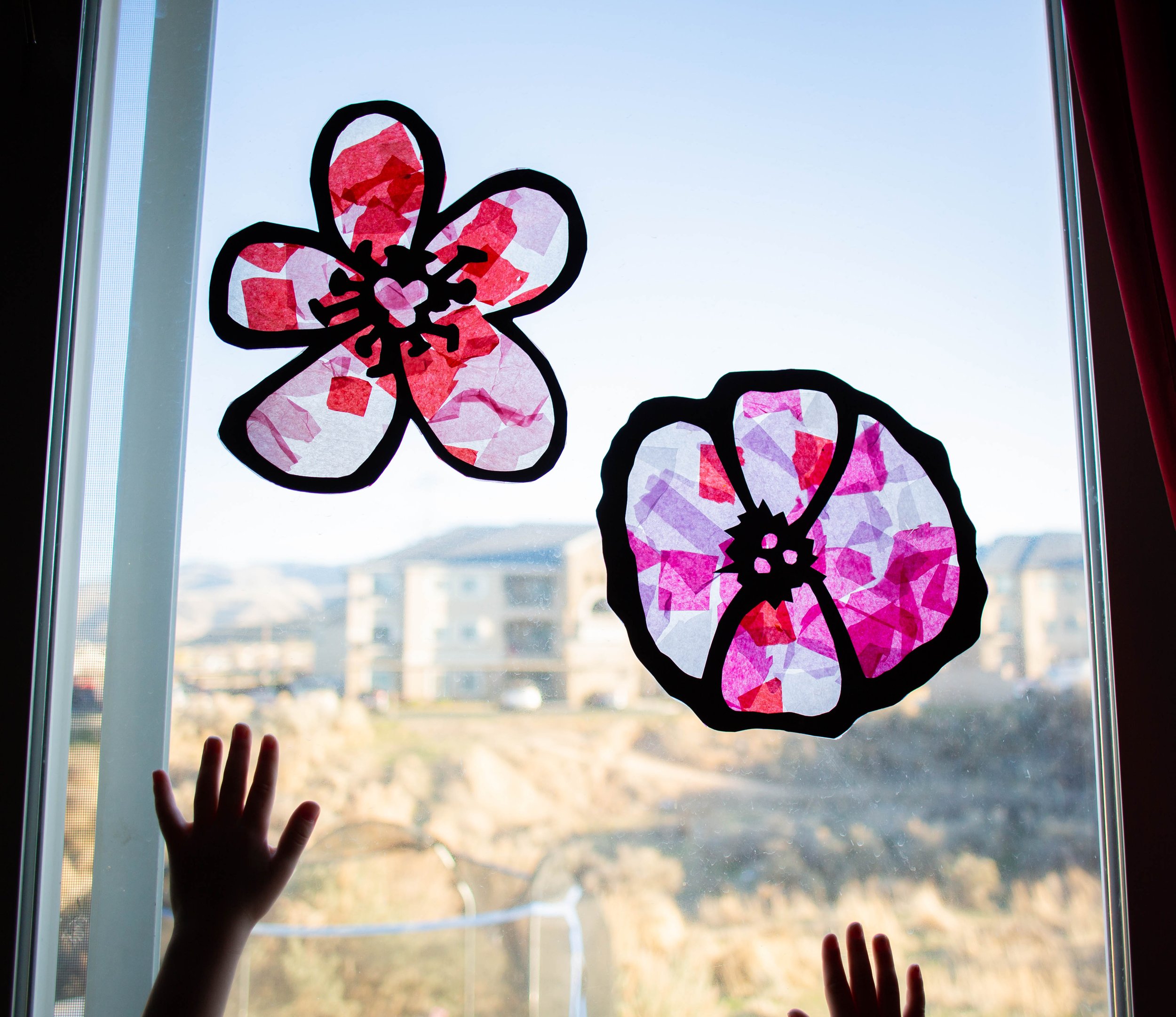 Easy DIY Tissue Paper Flower Suncatchers — My Preschool Place