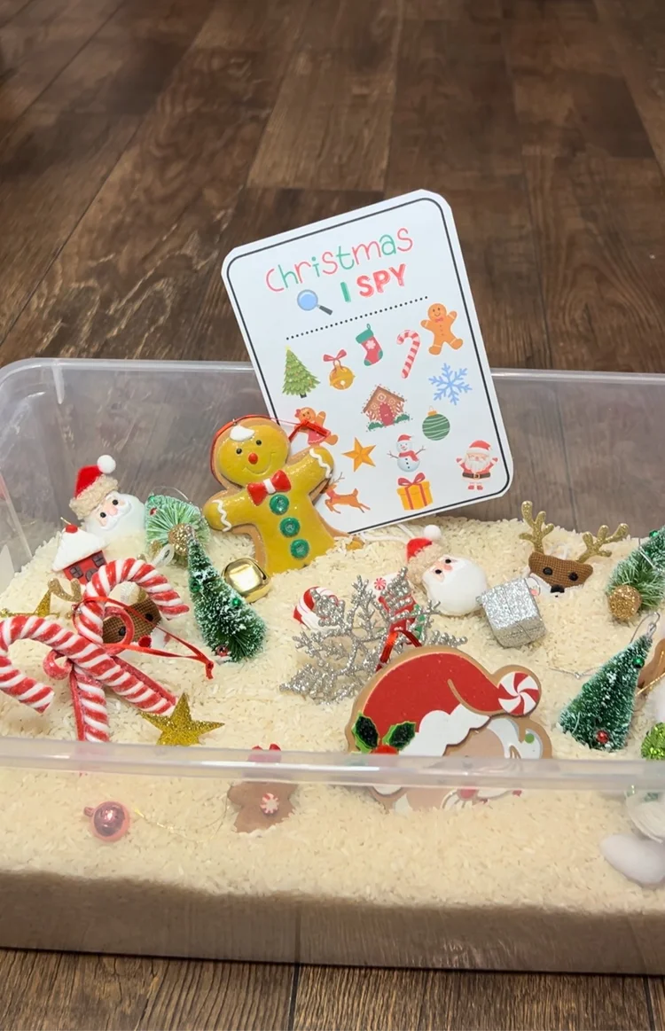 Christmas I Spy Sensory Bin [free download] — My Preschool Place