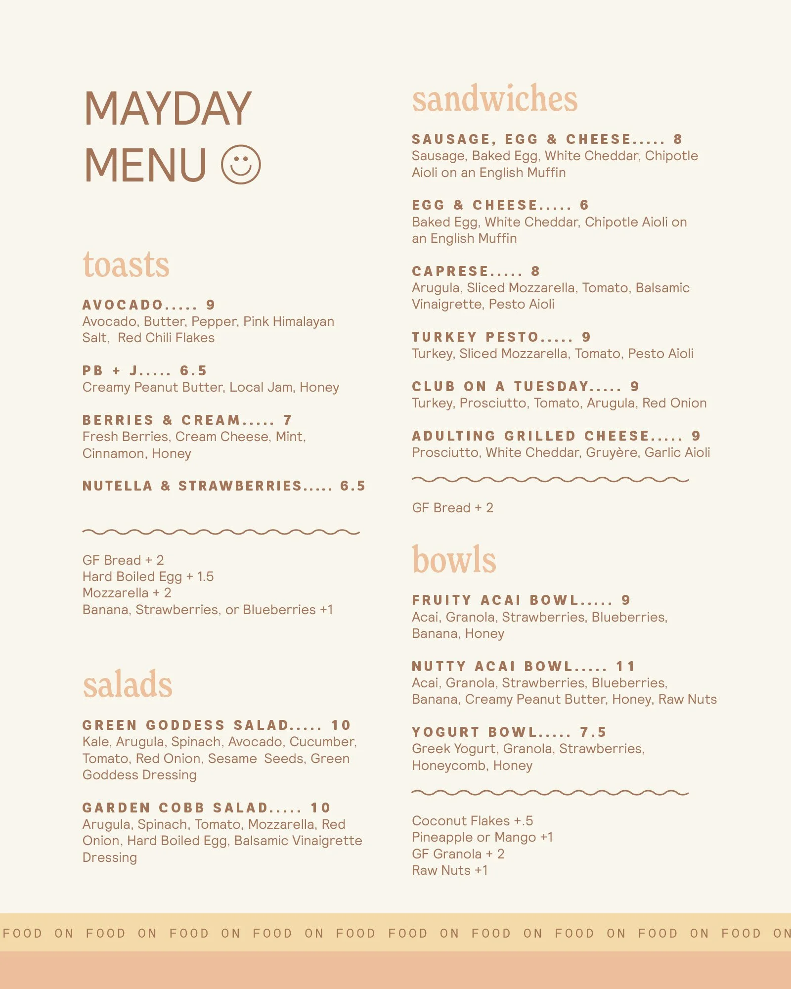 Menu — Mayday Coffee