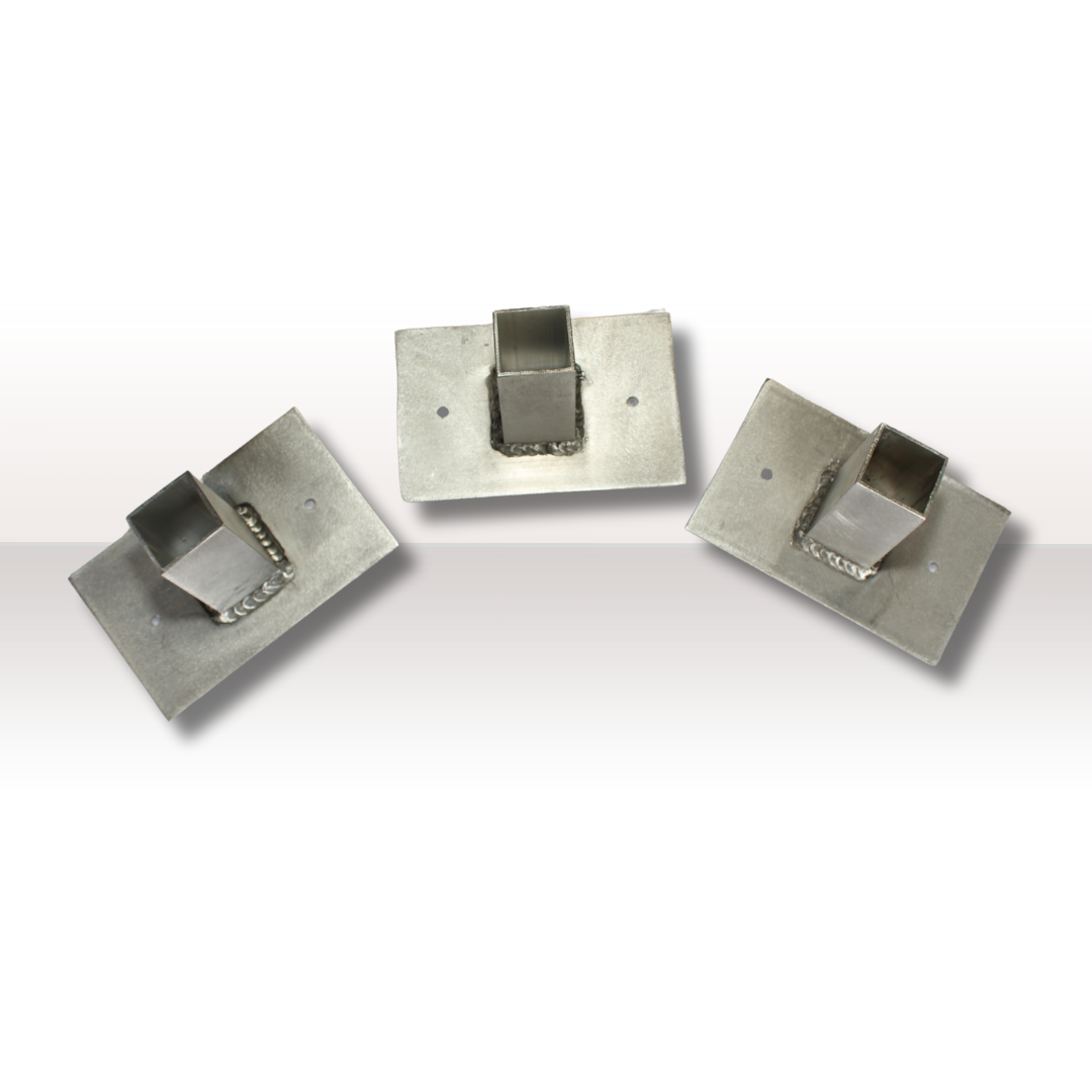 Set of three natural rubber 15x15 bases with standard peg and anchor ...