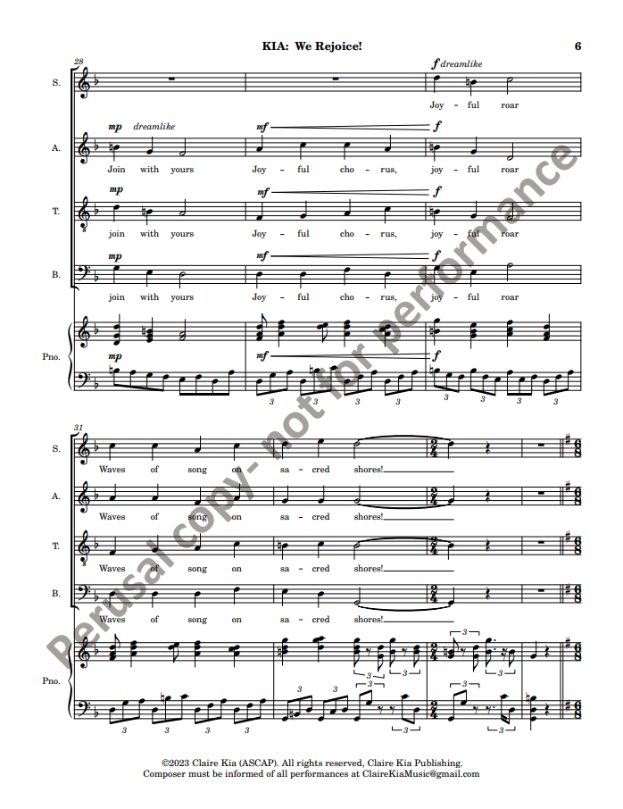 We Rejoice! for SATB Choir, with Piano Accompaniment — Claire Kia Music