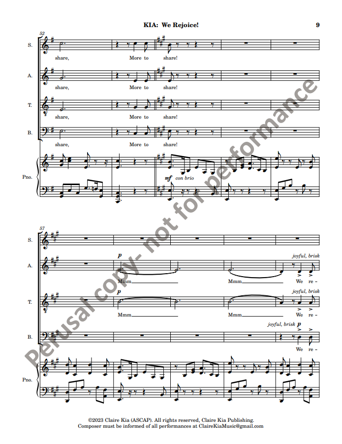 We Rejoice! for SATB Choir, with Piano Accompaniment — Claire Kia Music