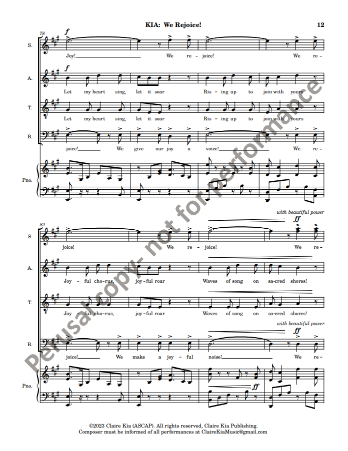 We Rejoice! for SATB Choir, with Piano Accompaniment — Claire Kia Music