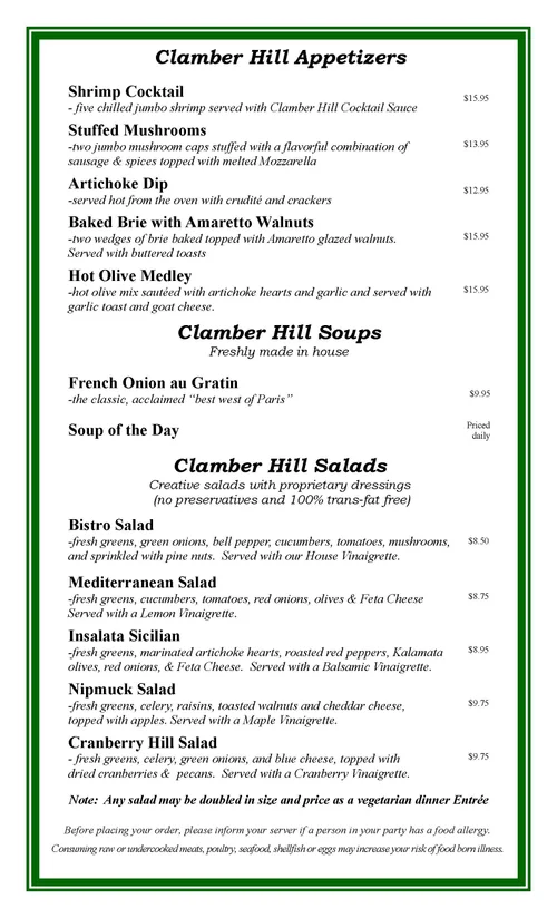 Our Menu — clamberhill.com