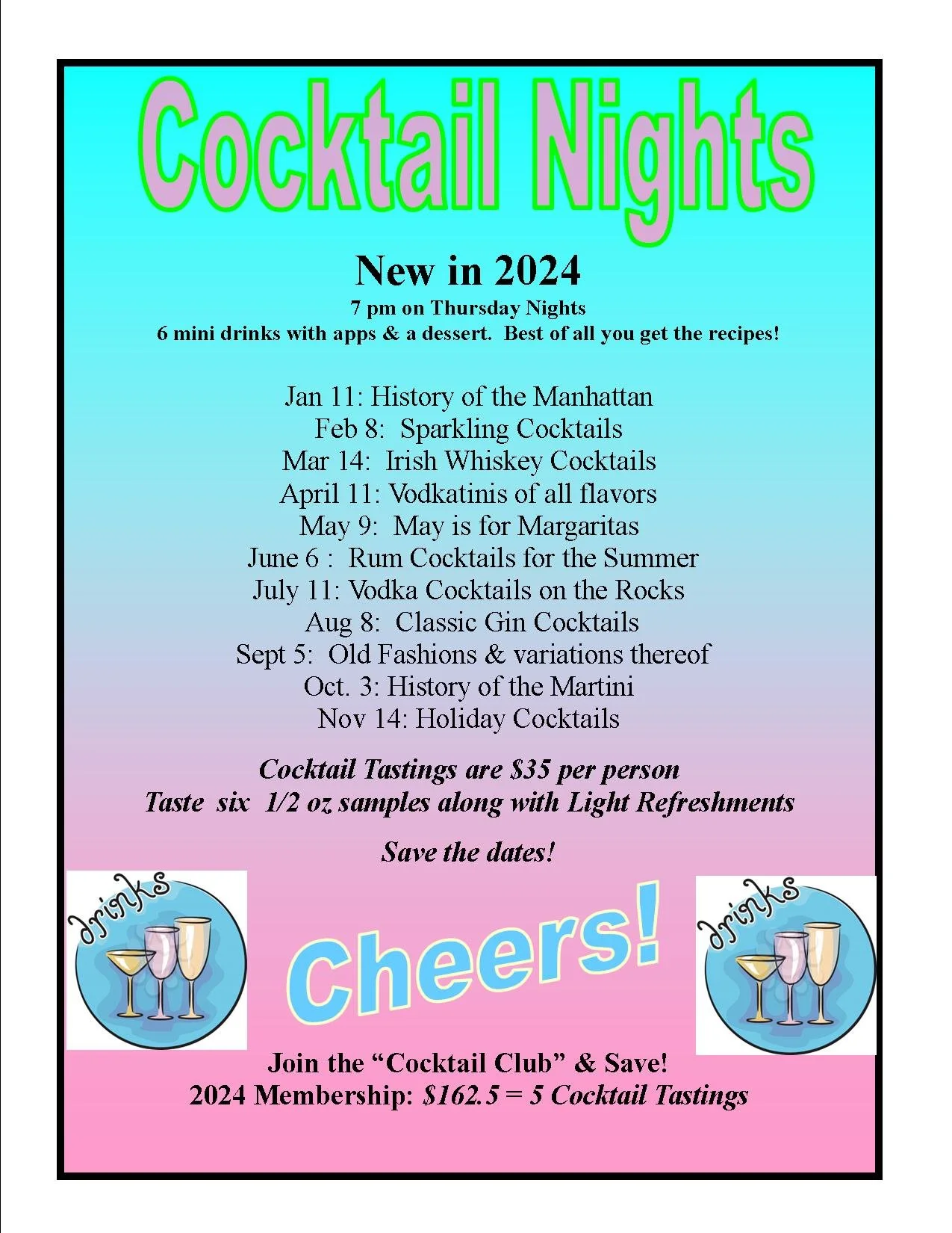 Monthly Wine and Spirit Tastings — clamberhill.com