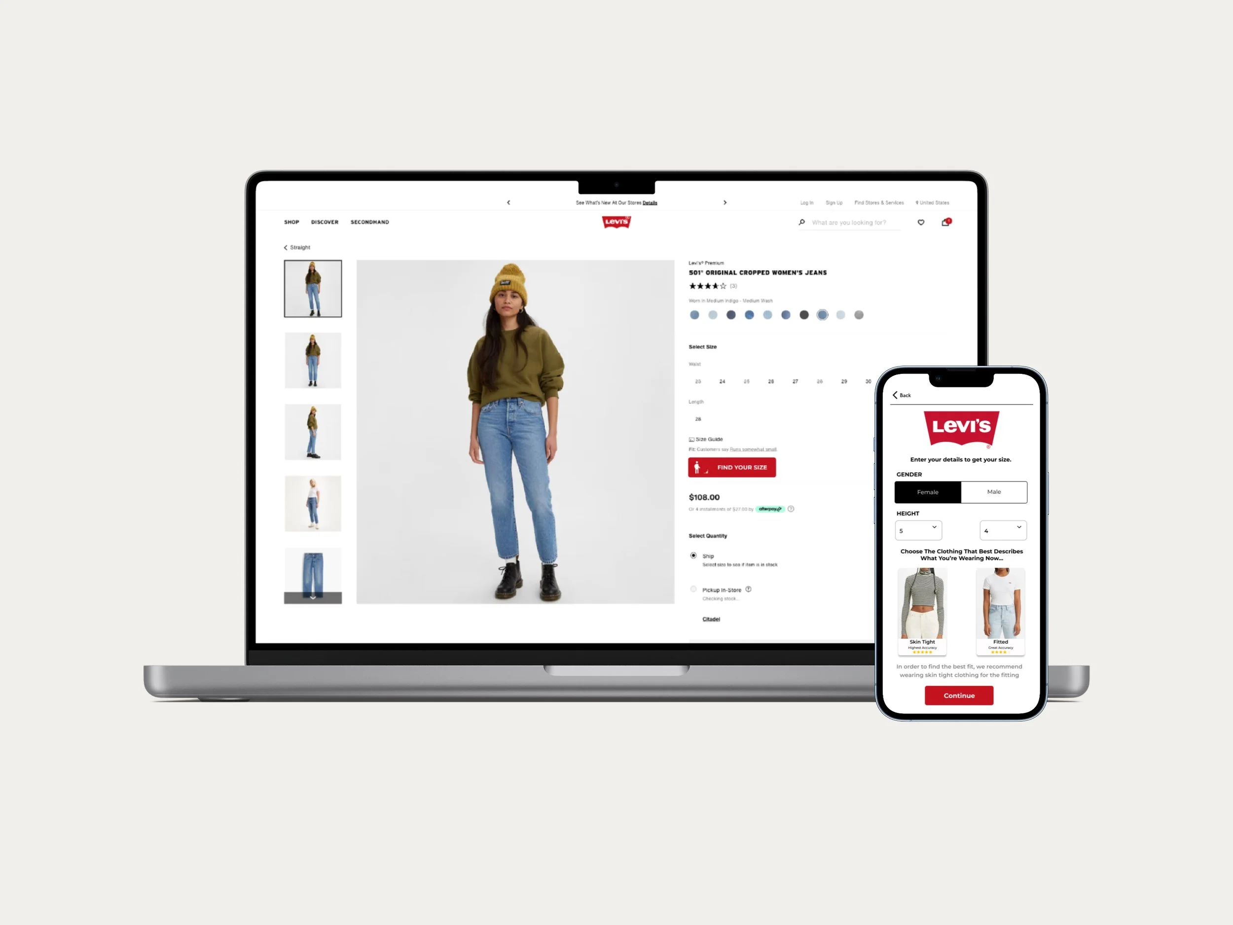 ReaLift x Levi's Size & Fit Tool — Chelsea Lensing