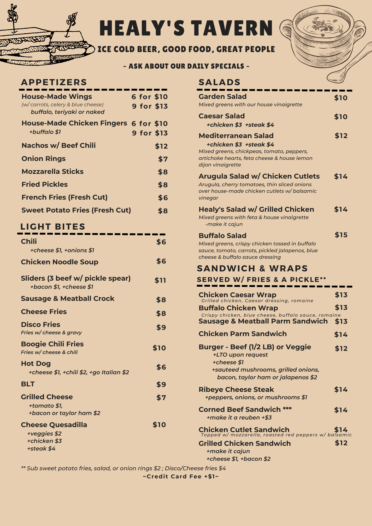 Menu — Healy's Tavern