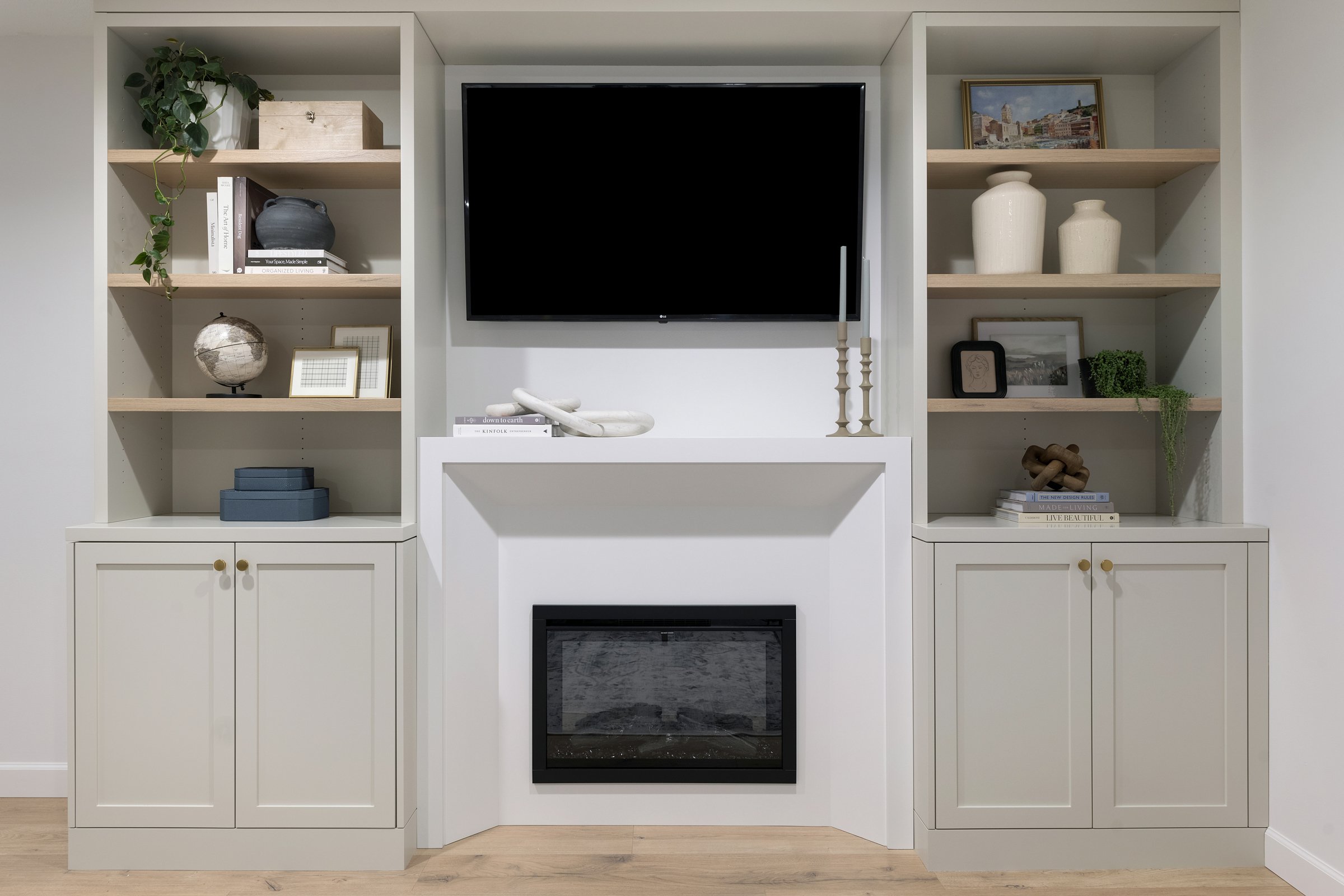 Symmetrical Fireplace with Cabinets on Each Side | Sean's Cabinetry