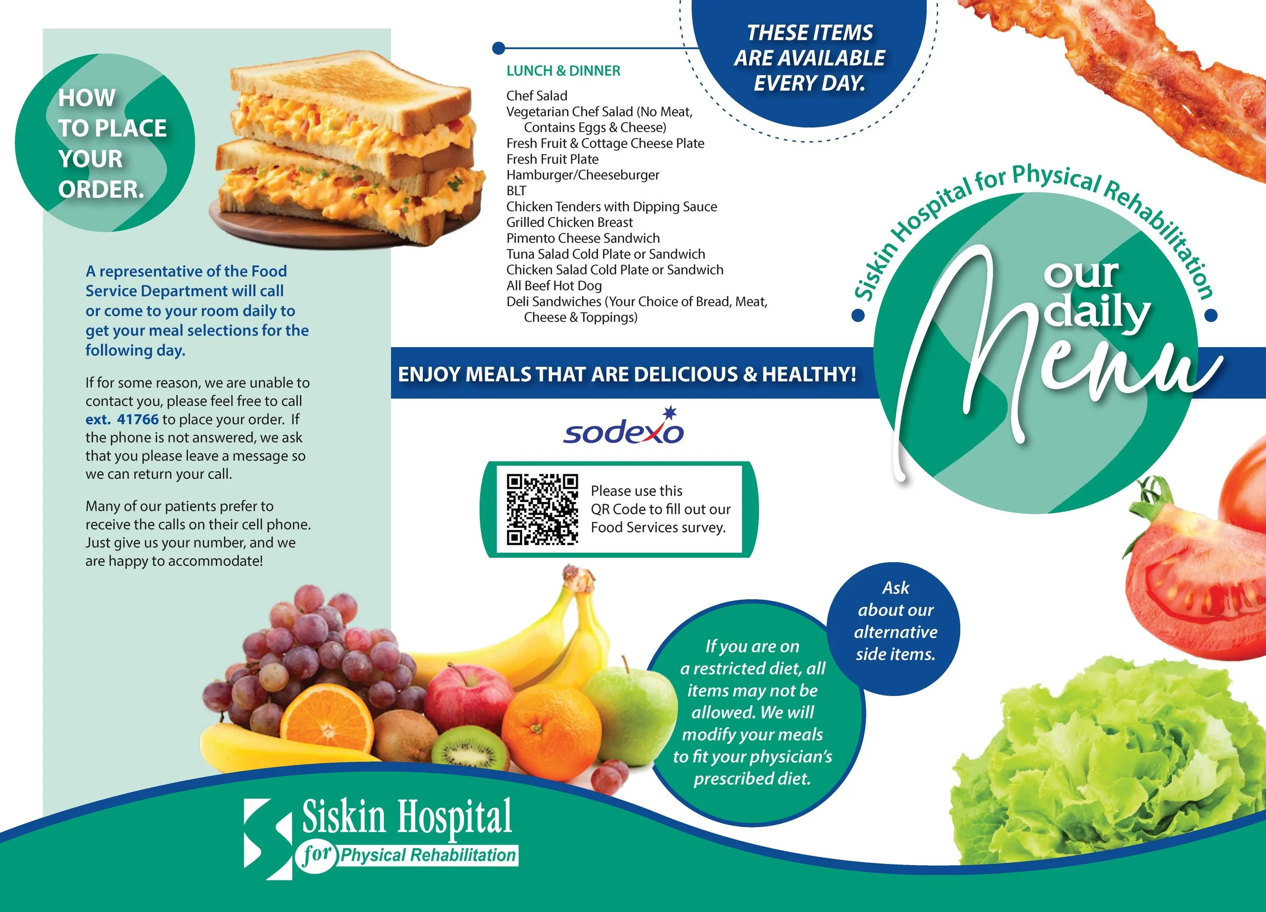 Patient Daily Menu | Discover & Dine Today — Siskin Hospital for ...