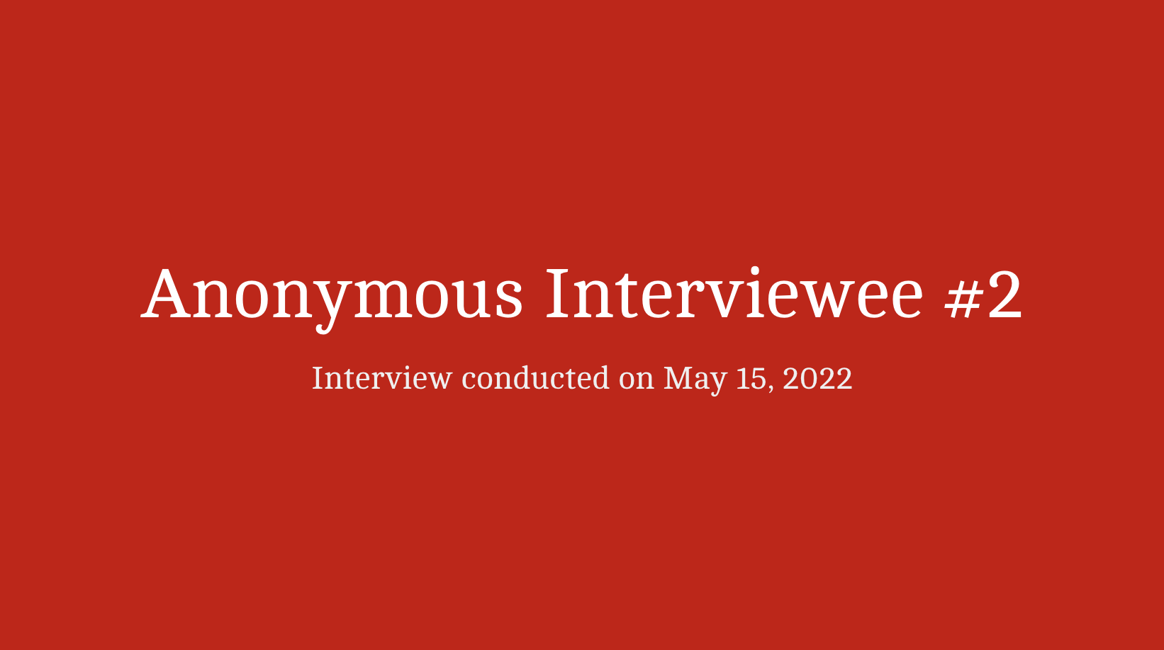 Anonymous (#2) — HIV/AIDS Oral History Project