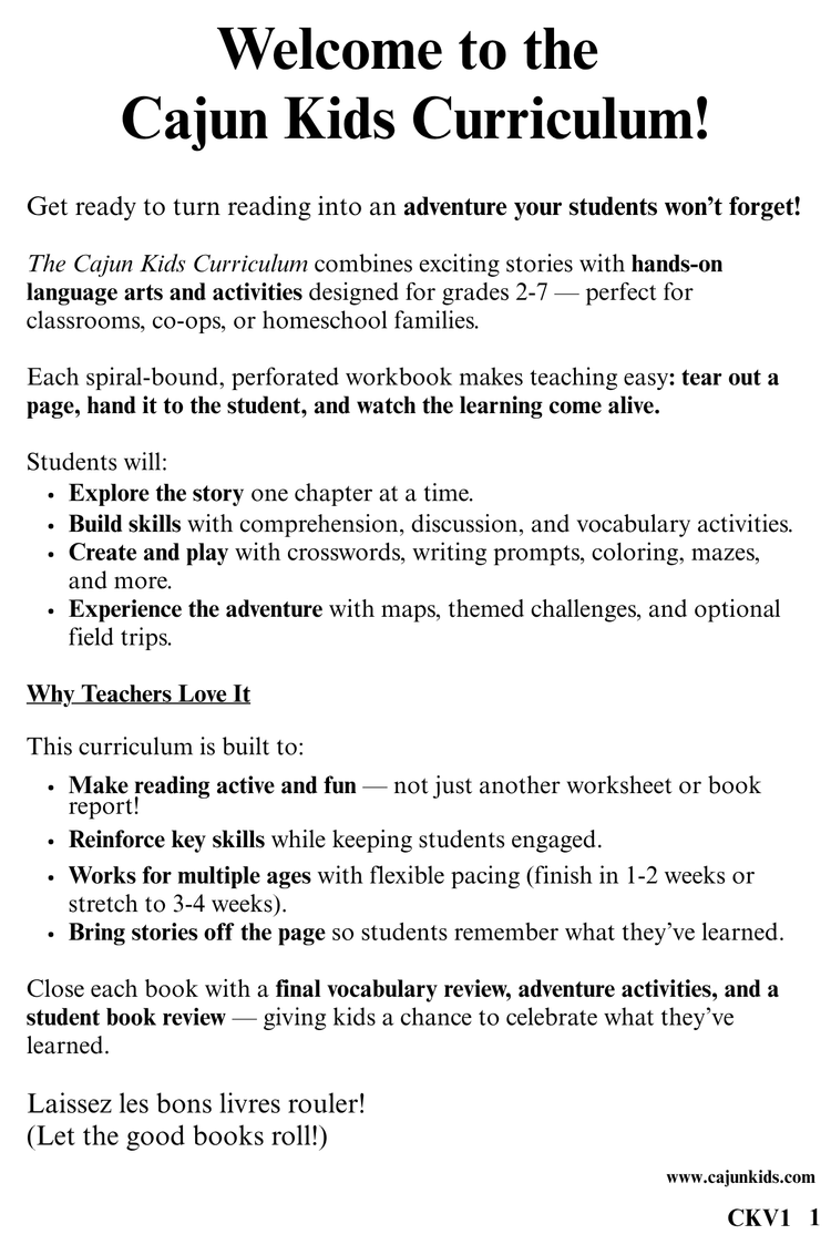 Curriculum | Enhance Learning Today – Get Started — Cajun Kids Adventures