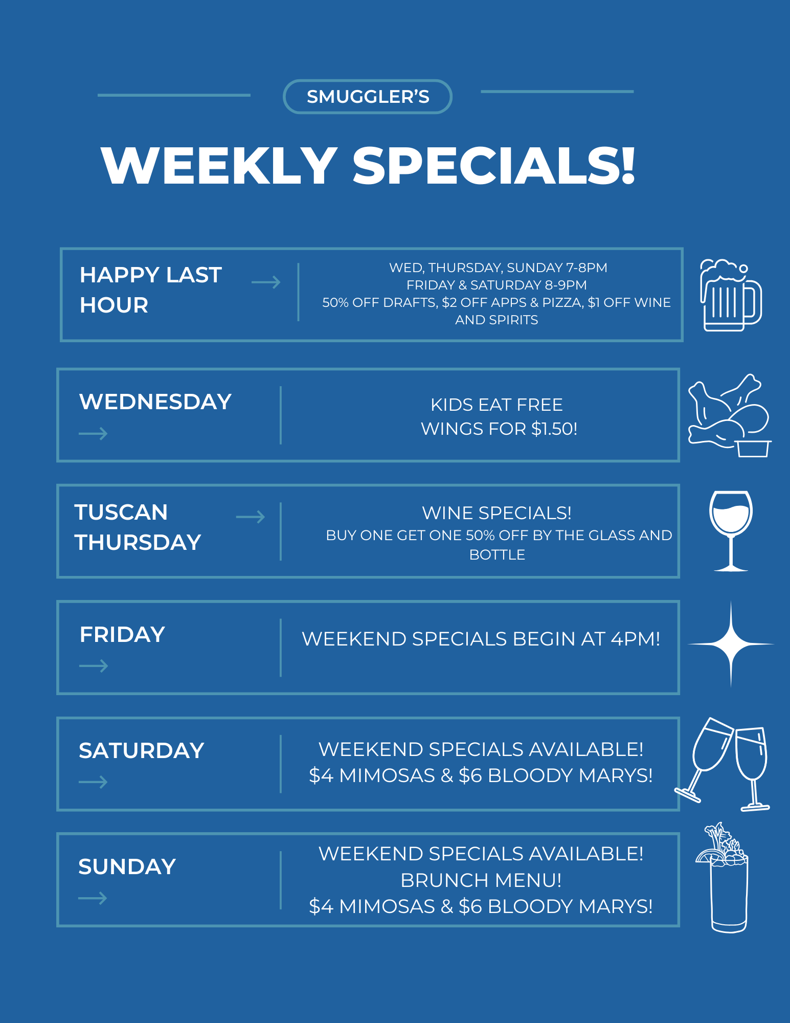 Weekly Specials — Smugglers At North Shore