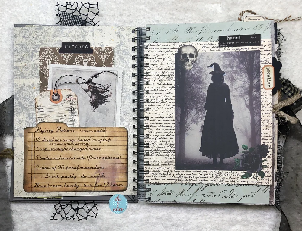 Black Halloween Junk Journal Loaded with Journal Cards, Envelopes ...
