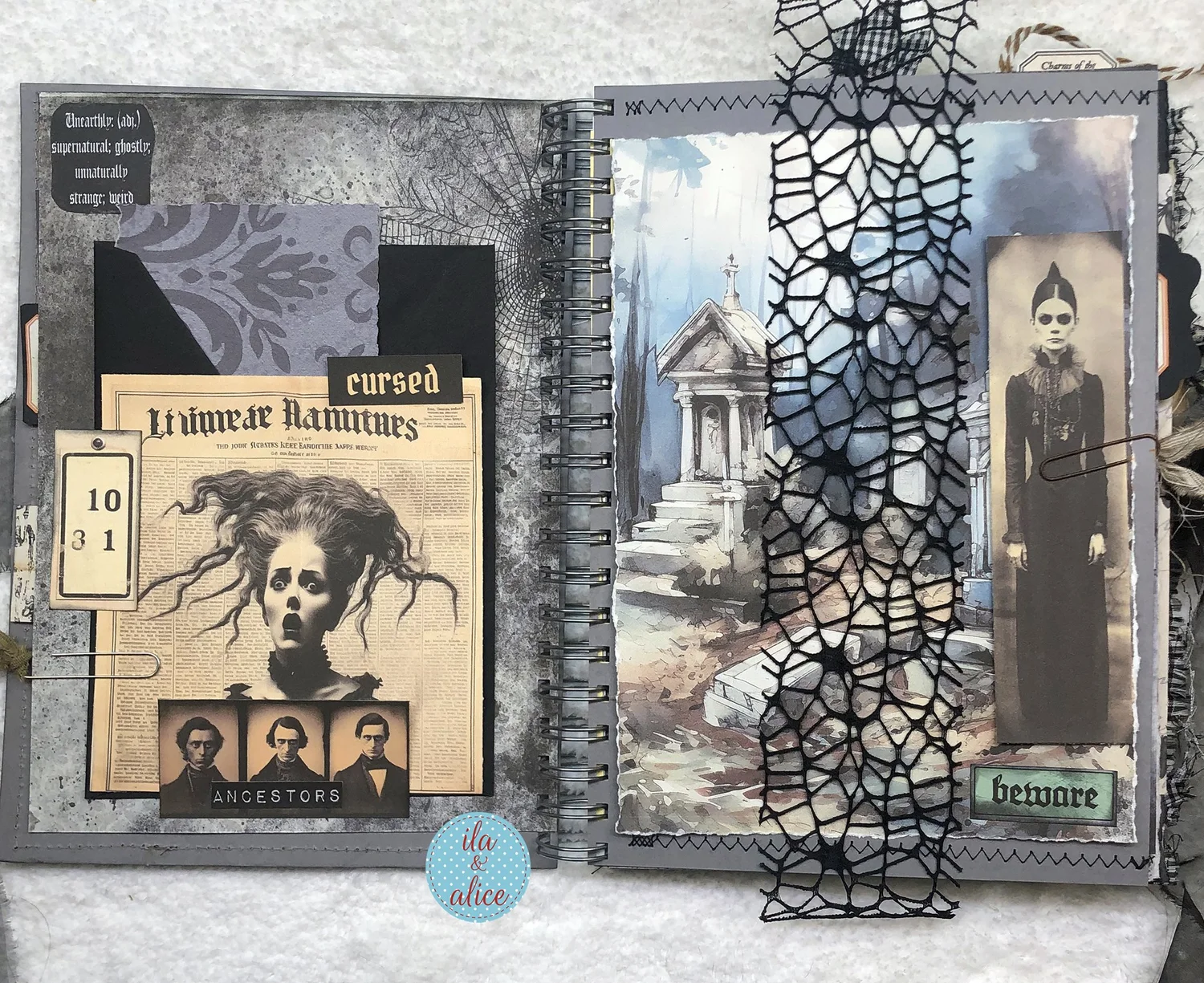 Black Halloween Junk Journal Loaded with Journal Cards, Envelopes ...