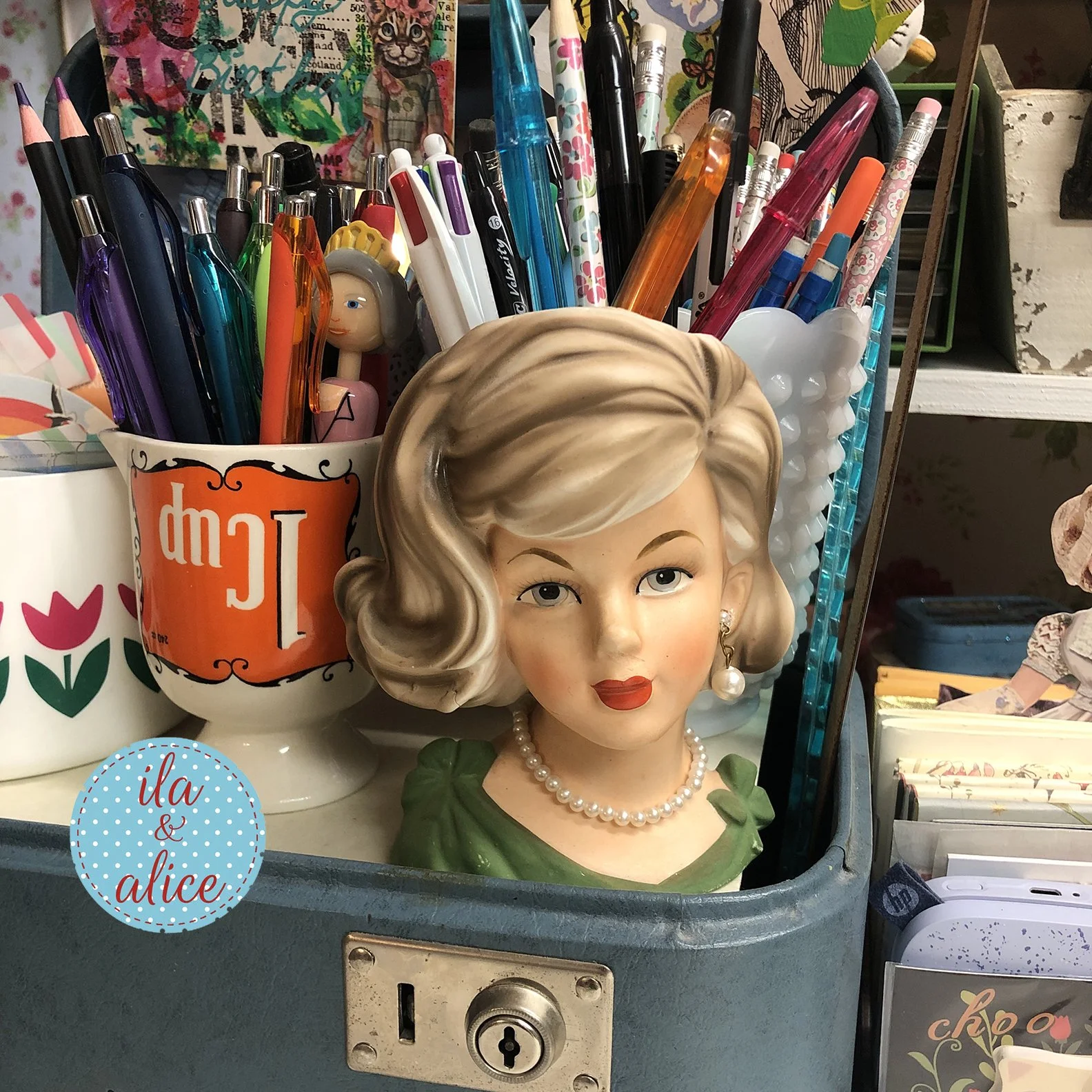 Organizing Craft Supplies In A Craft Room With Vintage Tins And