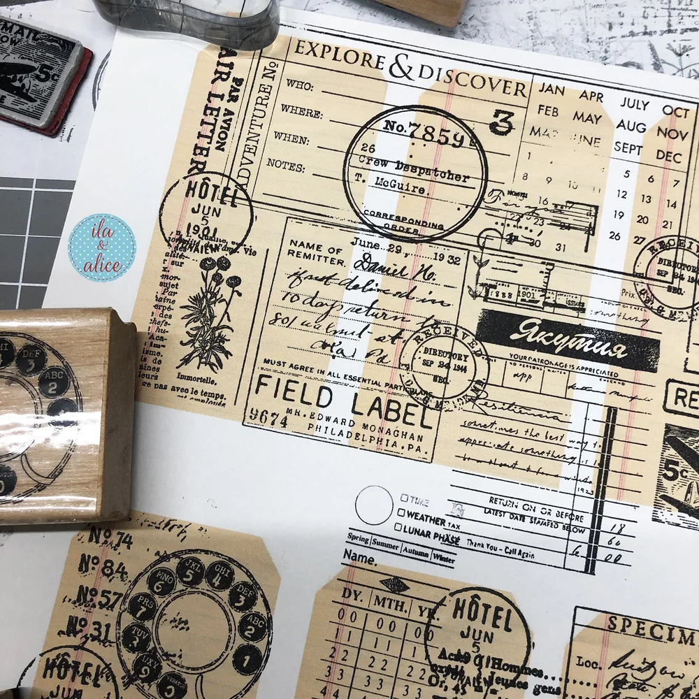 Stamping Blank Labels & Tags with Rubber Stamps to Create a Fun Collage ...